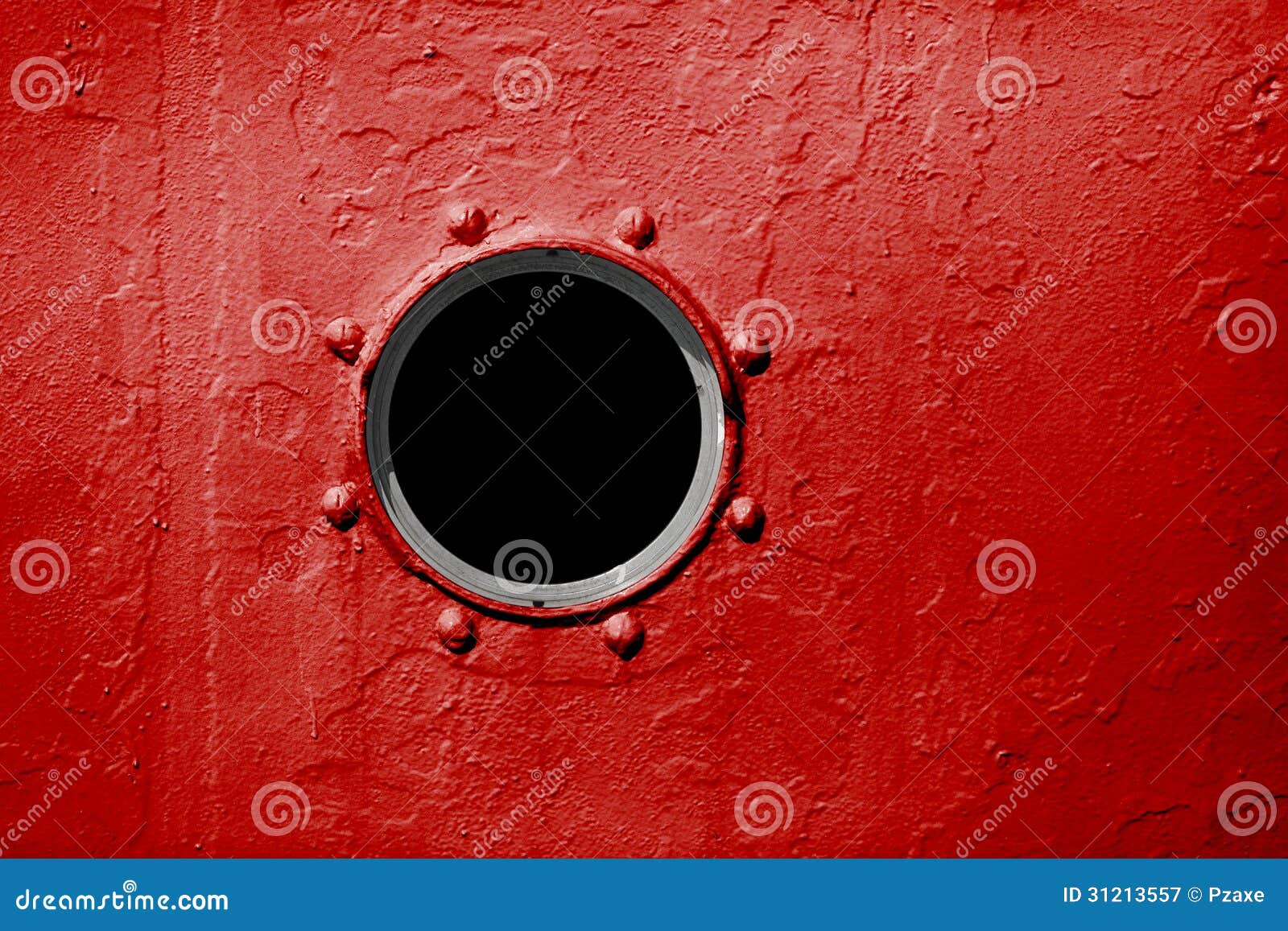 Porthole on Red Wall of Old Ship Stock Image - Image of grunge, closeup ...