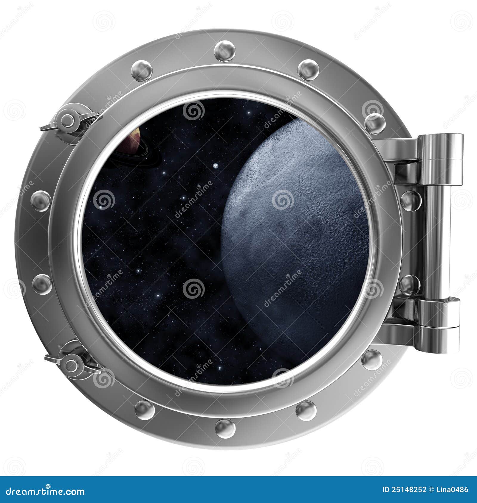 Porthole with a View of Space Stock Illustration - Illustration of ...