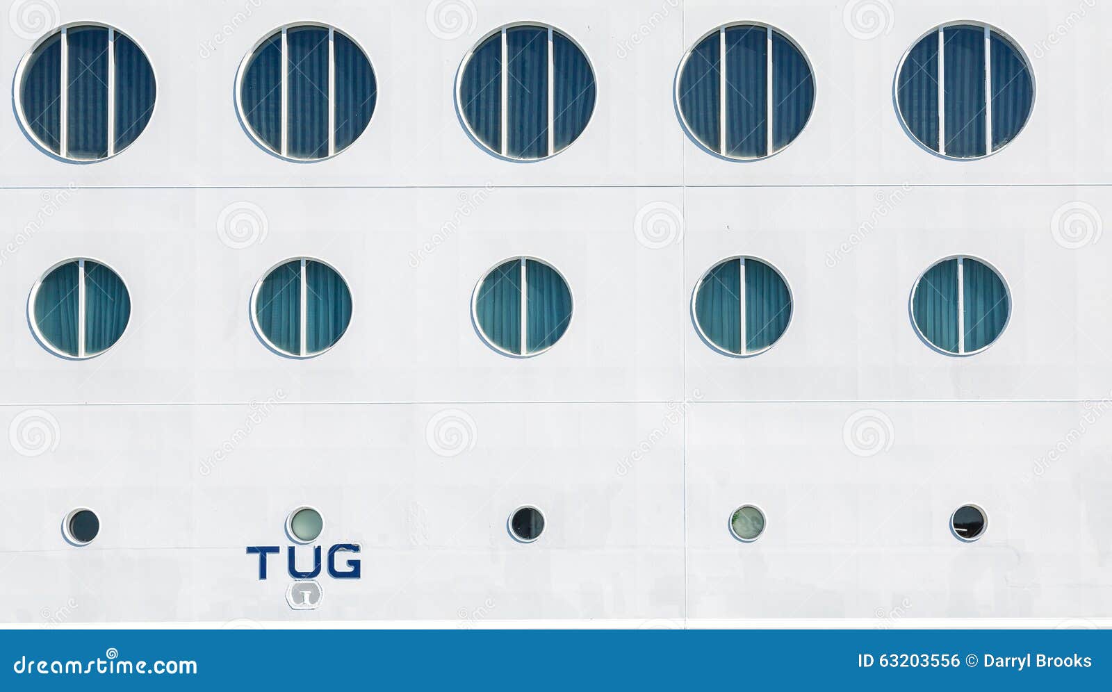 Portholes and Tug Sign stock photo. Image of liner, ocean - 63203556