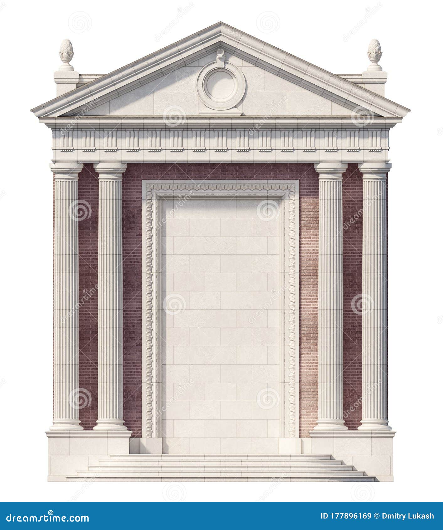 Portico. Architectural Elements of the Classic Building Facade. 3D ...