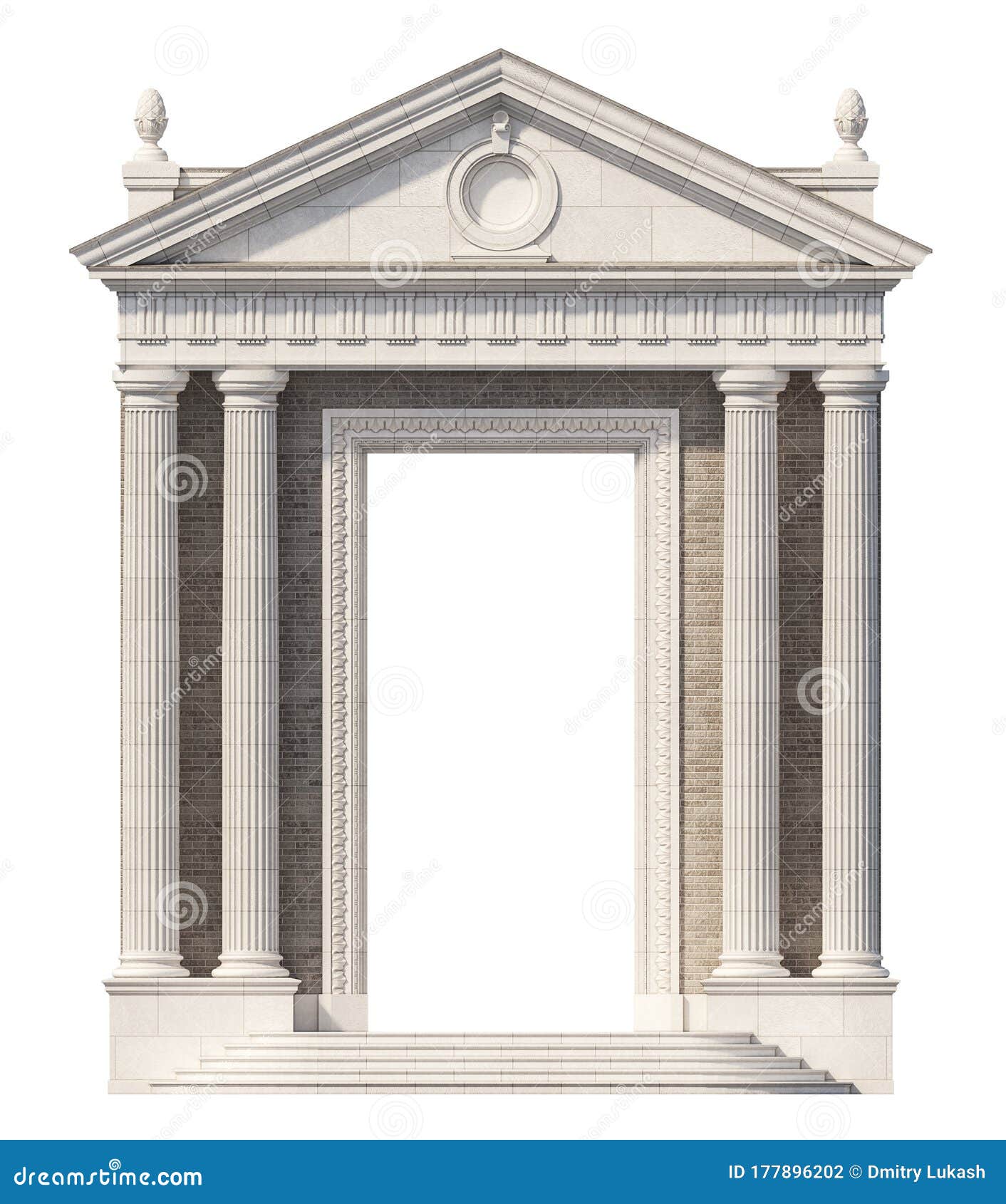 Portico. Architectural Elements of the Classic Building Facade. 3D ...