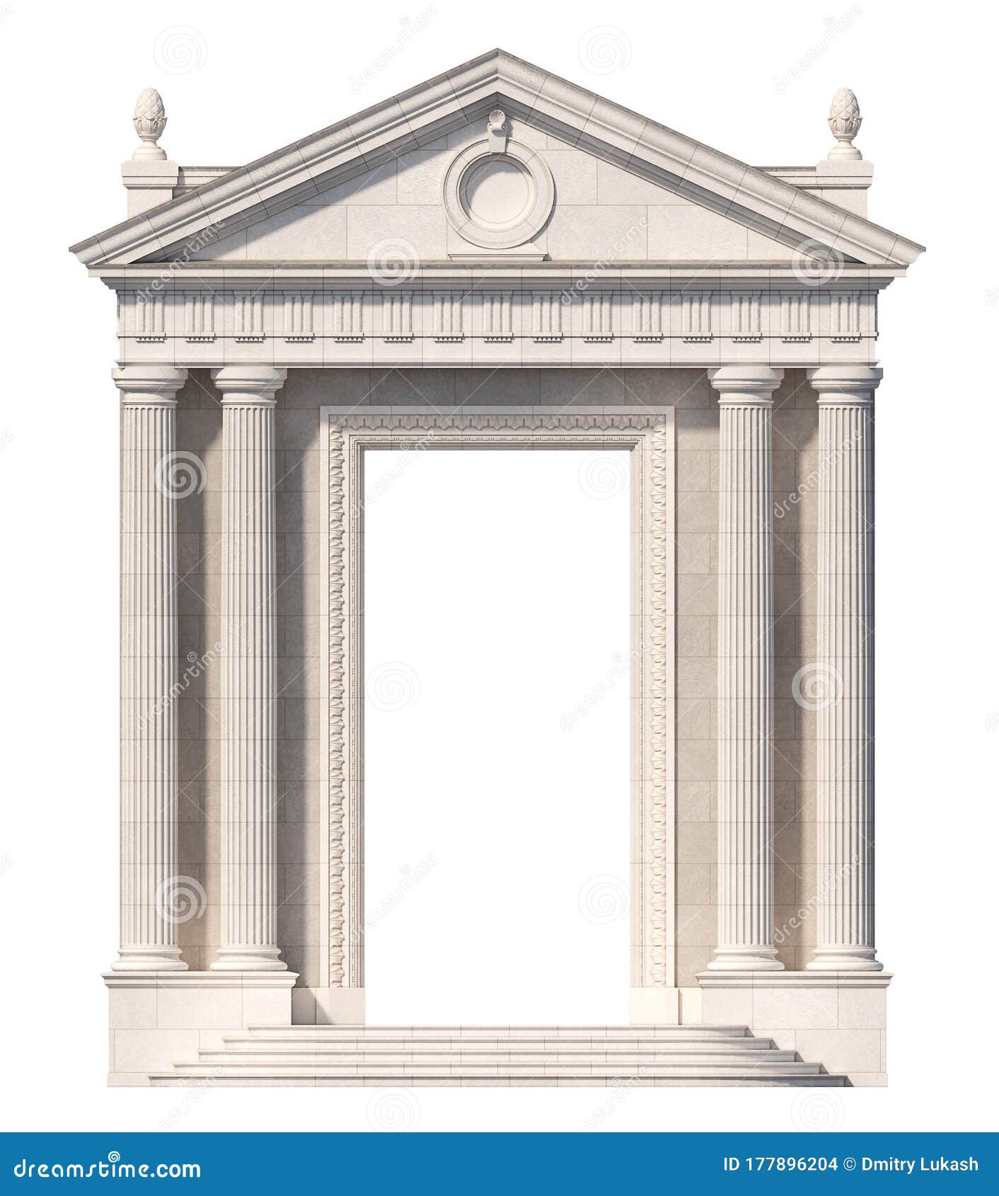 Portico. Architectural Elements of the Classic Building Facade. 3D ...