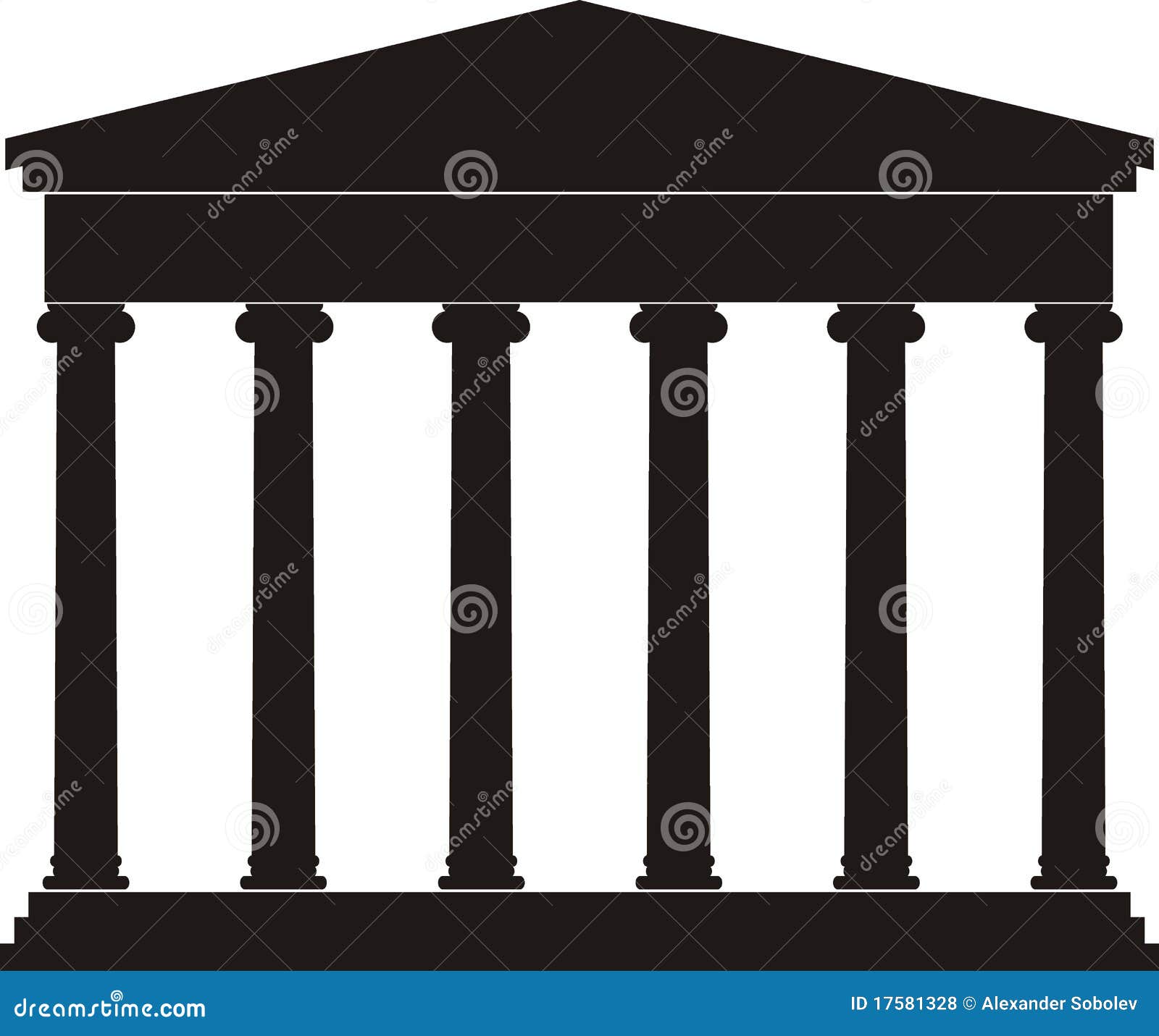 Portico (Colonnade), Ancient Temple Stock Vector - Illustration of ...