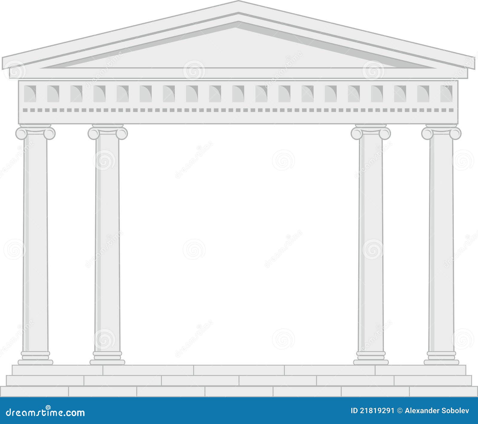 Portico (Colonnade), an Ancient Temple Stock Vector - Illustration of ...