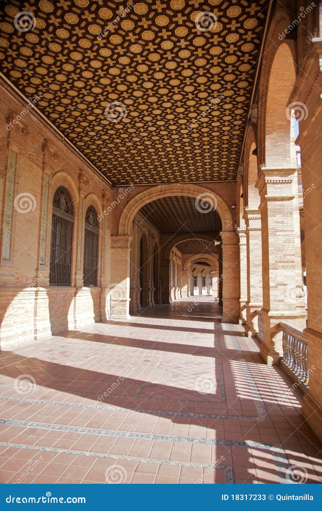 Portico at Public Spain Square in Seville Stock Image - Image of ...
