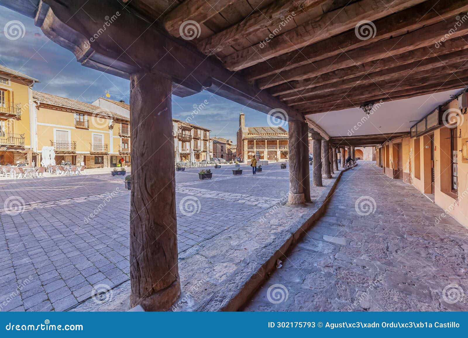 Porticos of the Main Square of Ayllon in Segovia. Spain. Stock Image ...