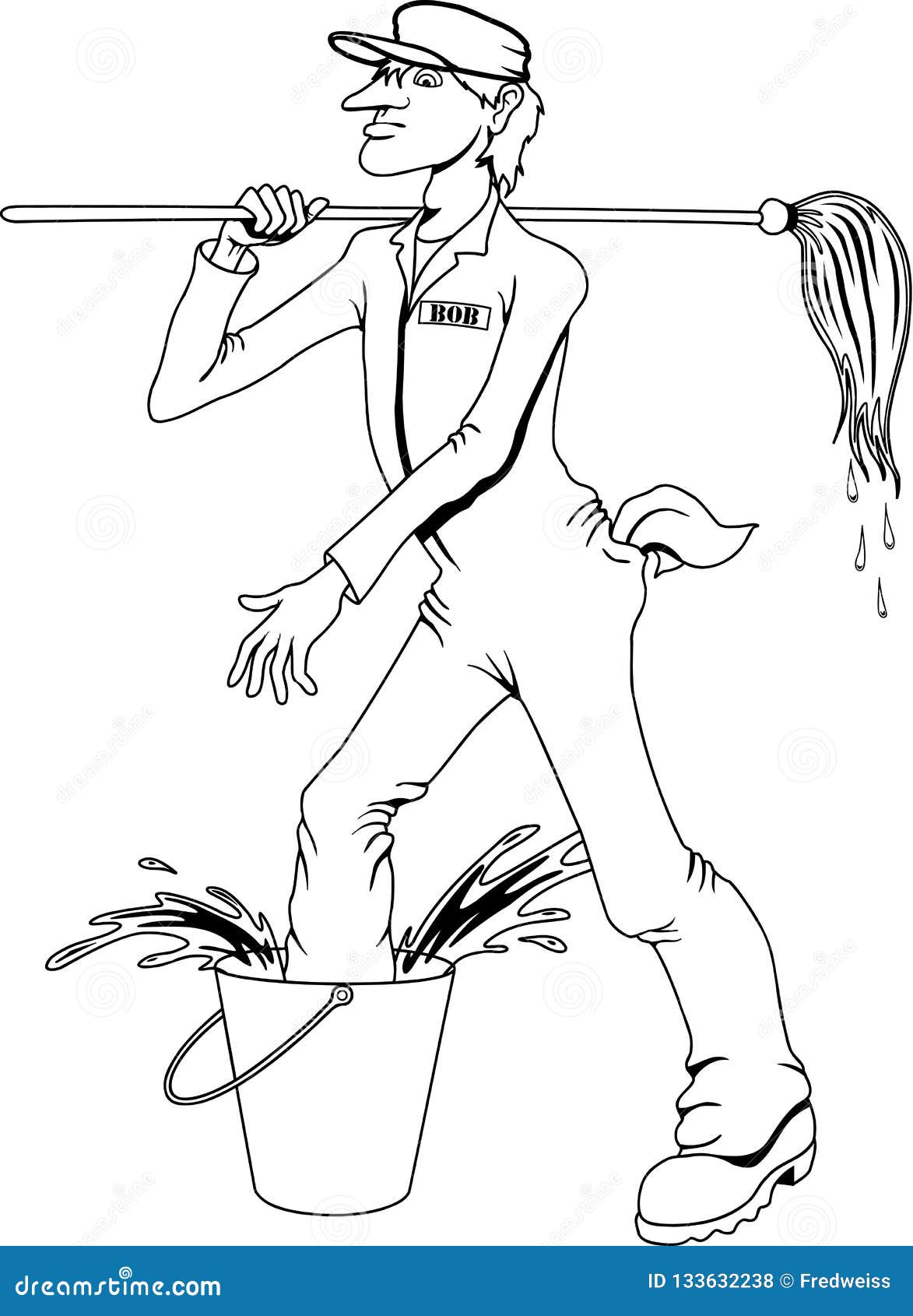 Portier Cartoon Illustration Illustration de Vecteur - Illustration du ...