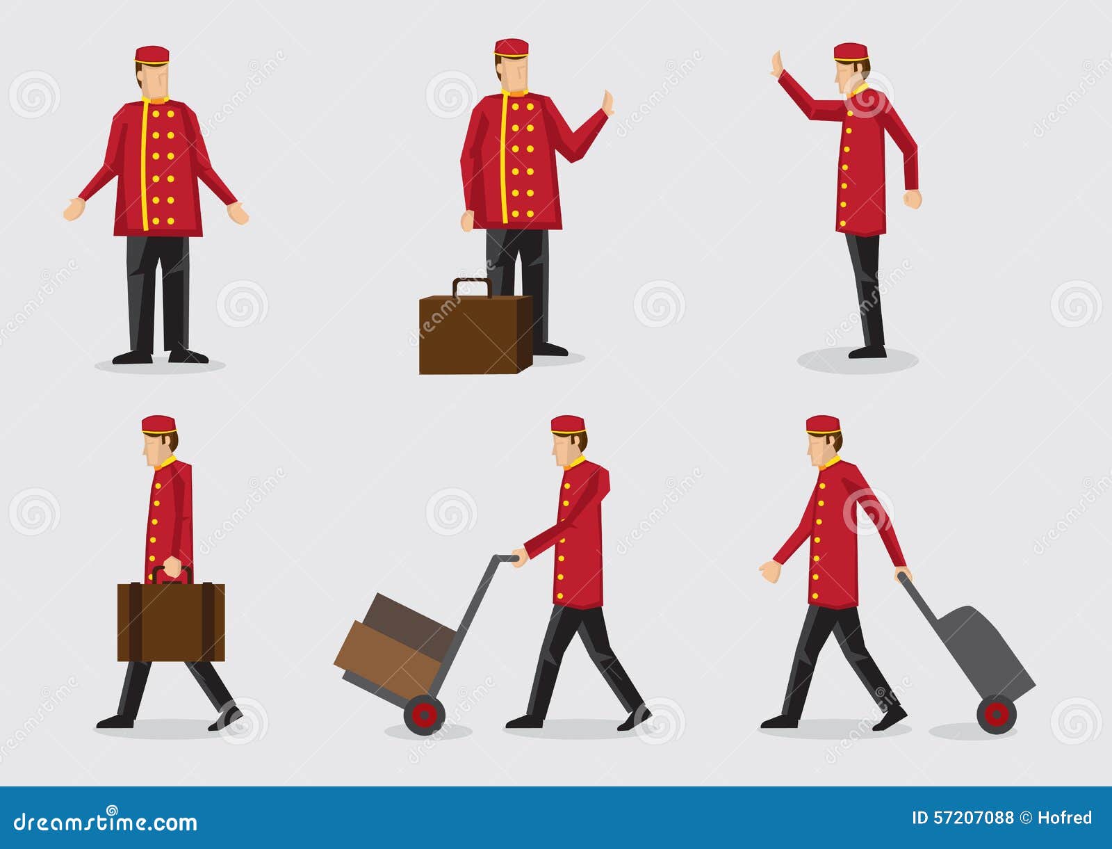 Portier Character Illustration D'hôtel Illustration de Vecteur ...