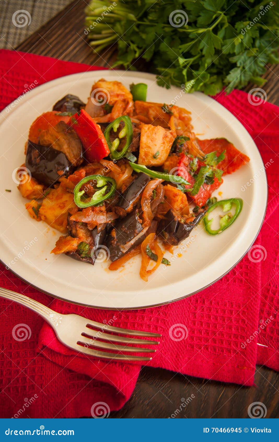 Portion of ajapsandali stock image. Image of vegetable - 70466945