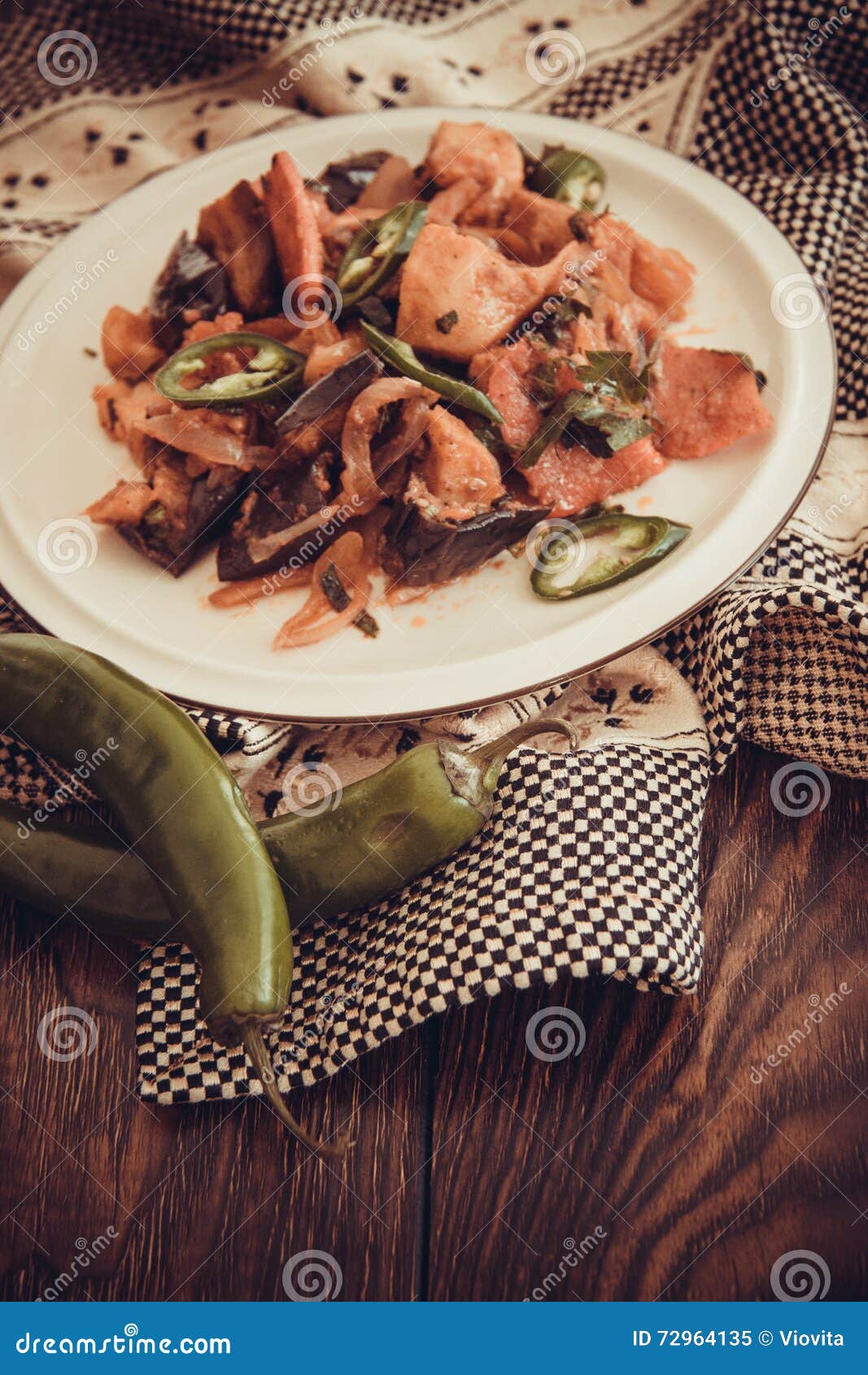 Portion of ajapsandali stock image. Image of basil, ajapsandali - 72964135