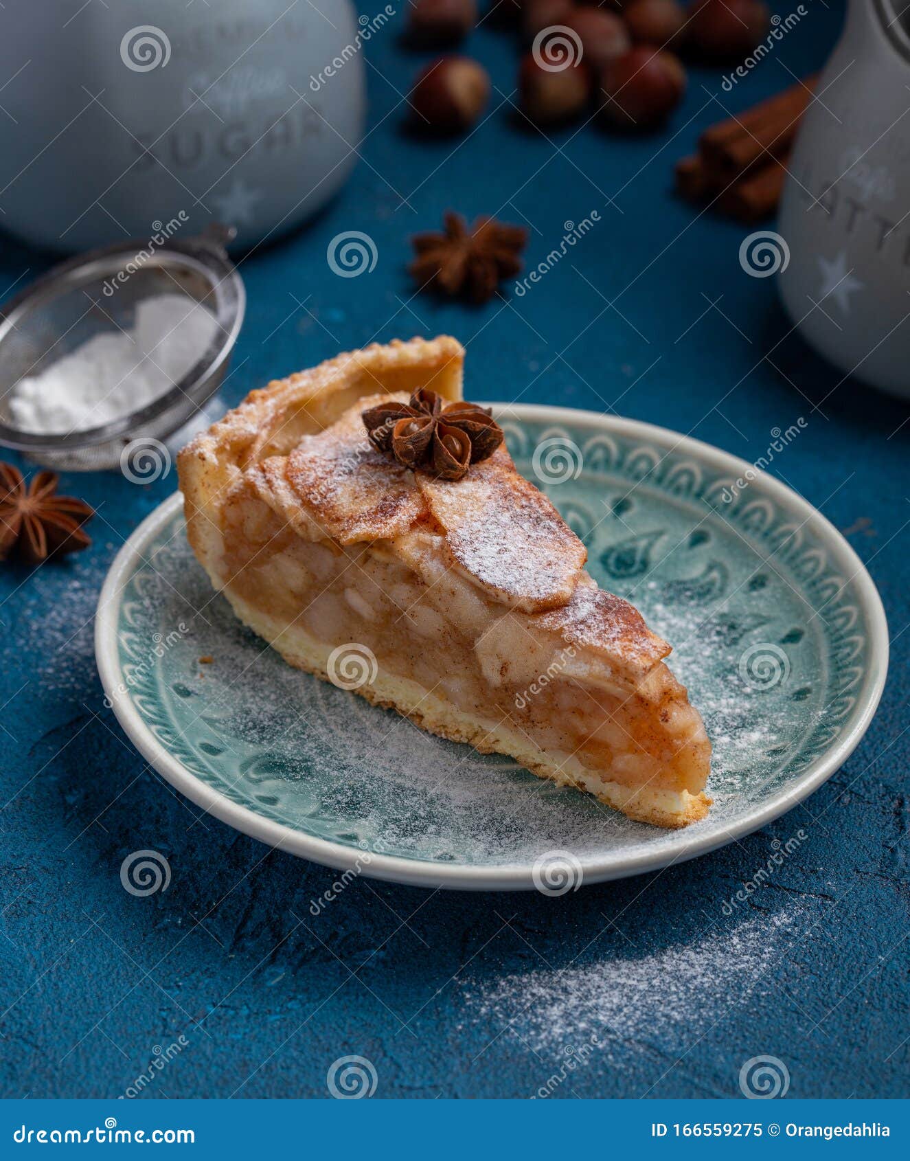 Portion of apple pie stock image. Image of tart, baked - 166559275