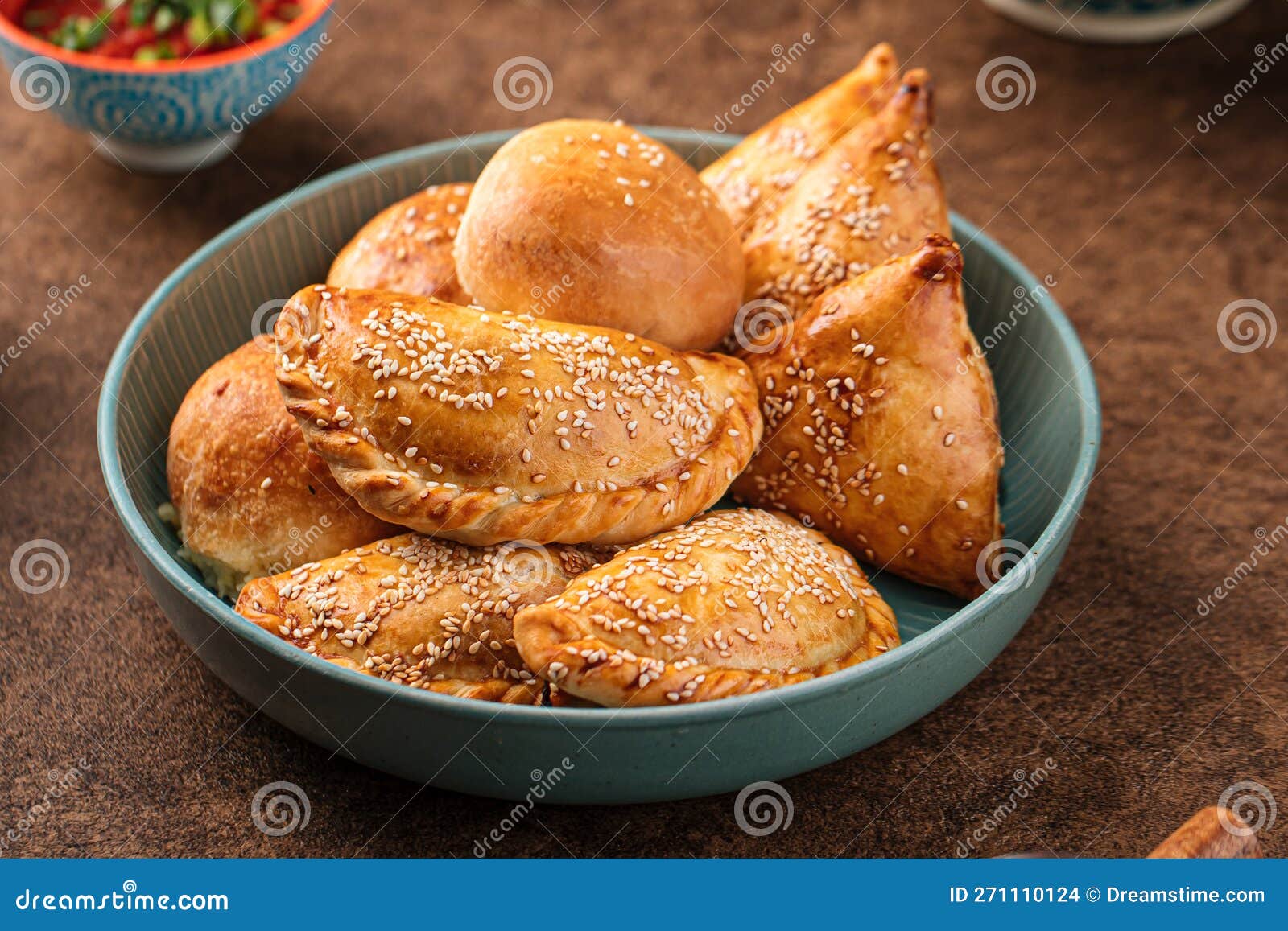 Portion of Assorted Uzbek Baked Samsa Pies Stock Photo - Image of meal ...