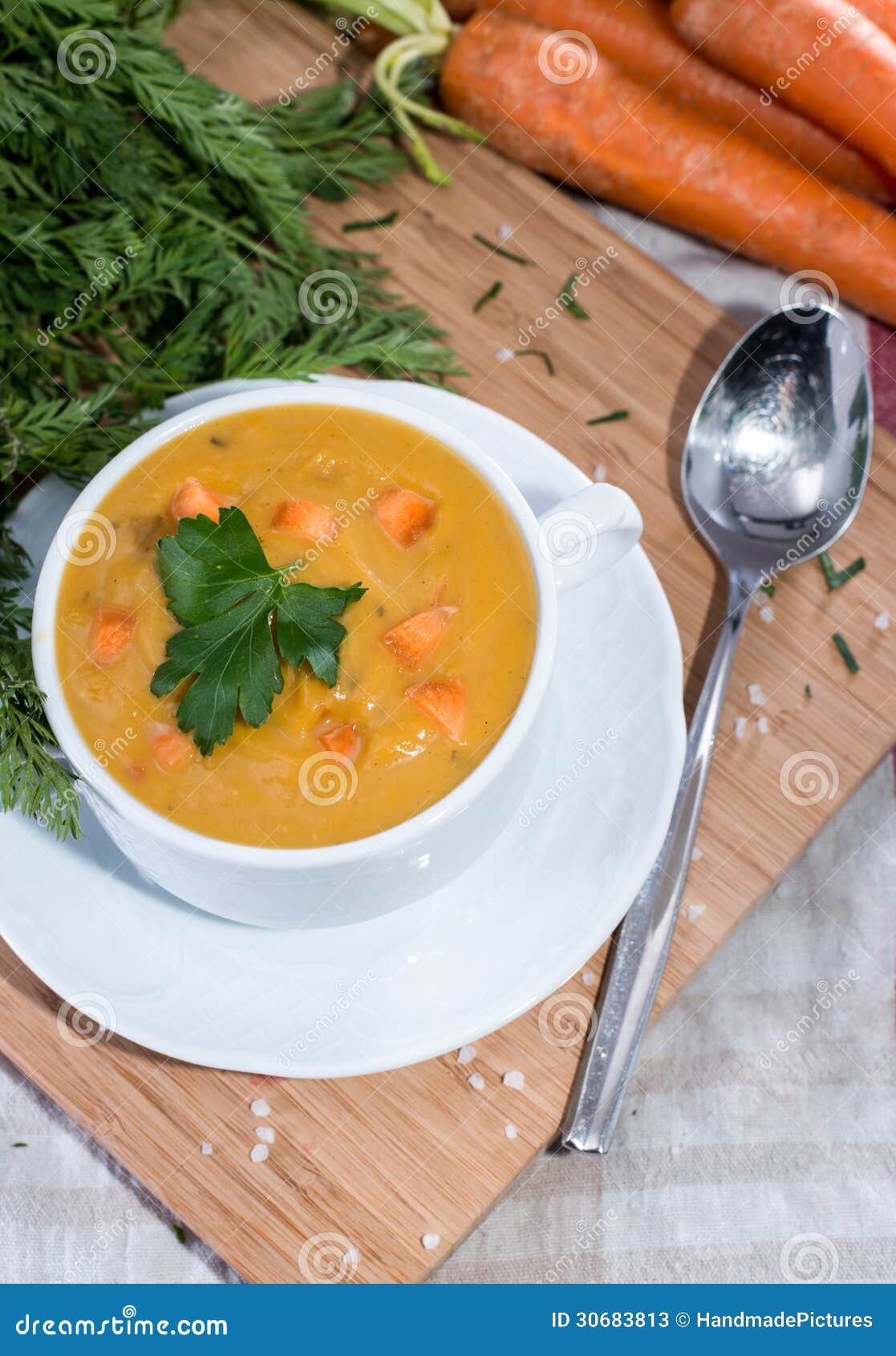 Portion of Carrot Soup stock image. Image of traditional - 30683813