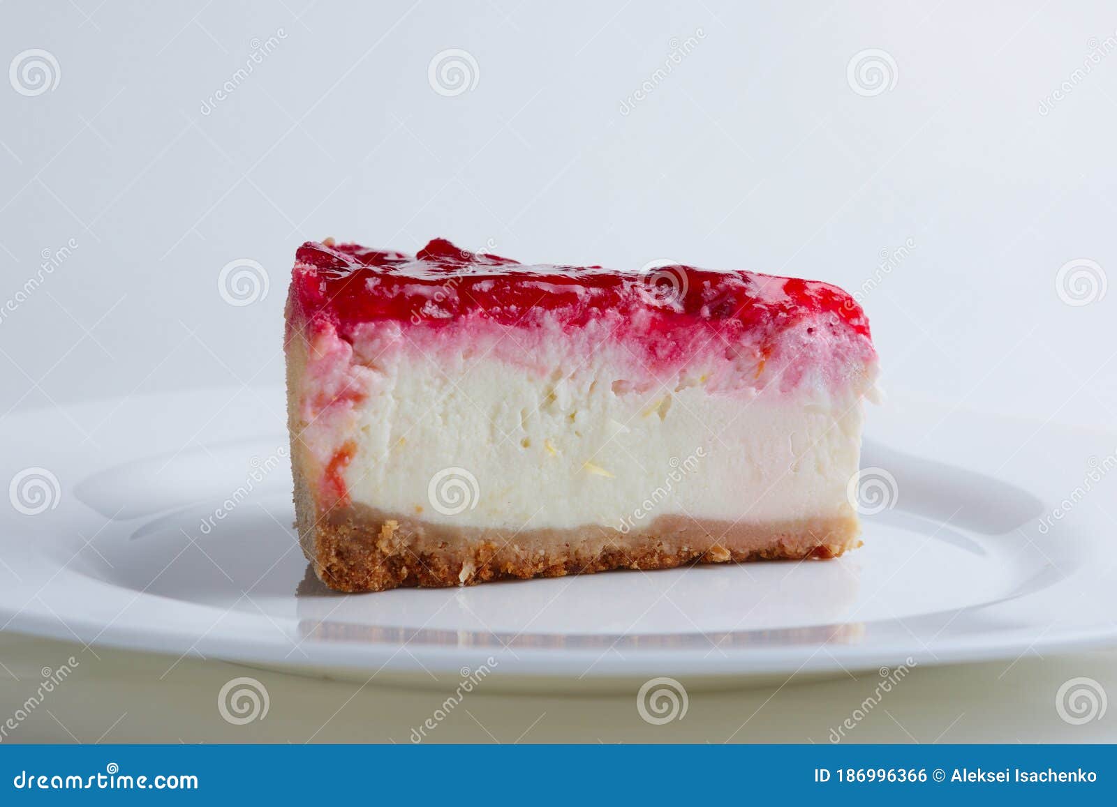 Portion of Cherry Cheesecake on a Plate Stock Photo - Image of culinary ...