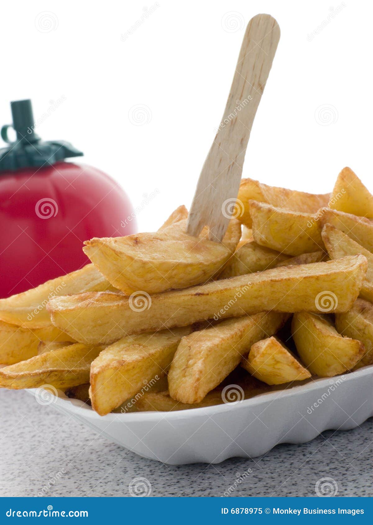 Portion of Chips in a Polystyrene Tray Stock Image - Image of color ...