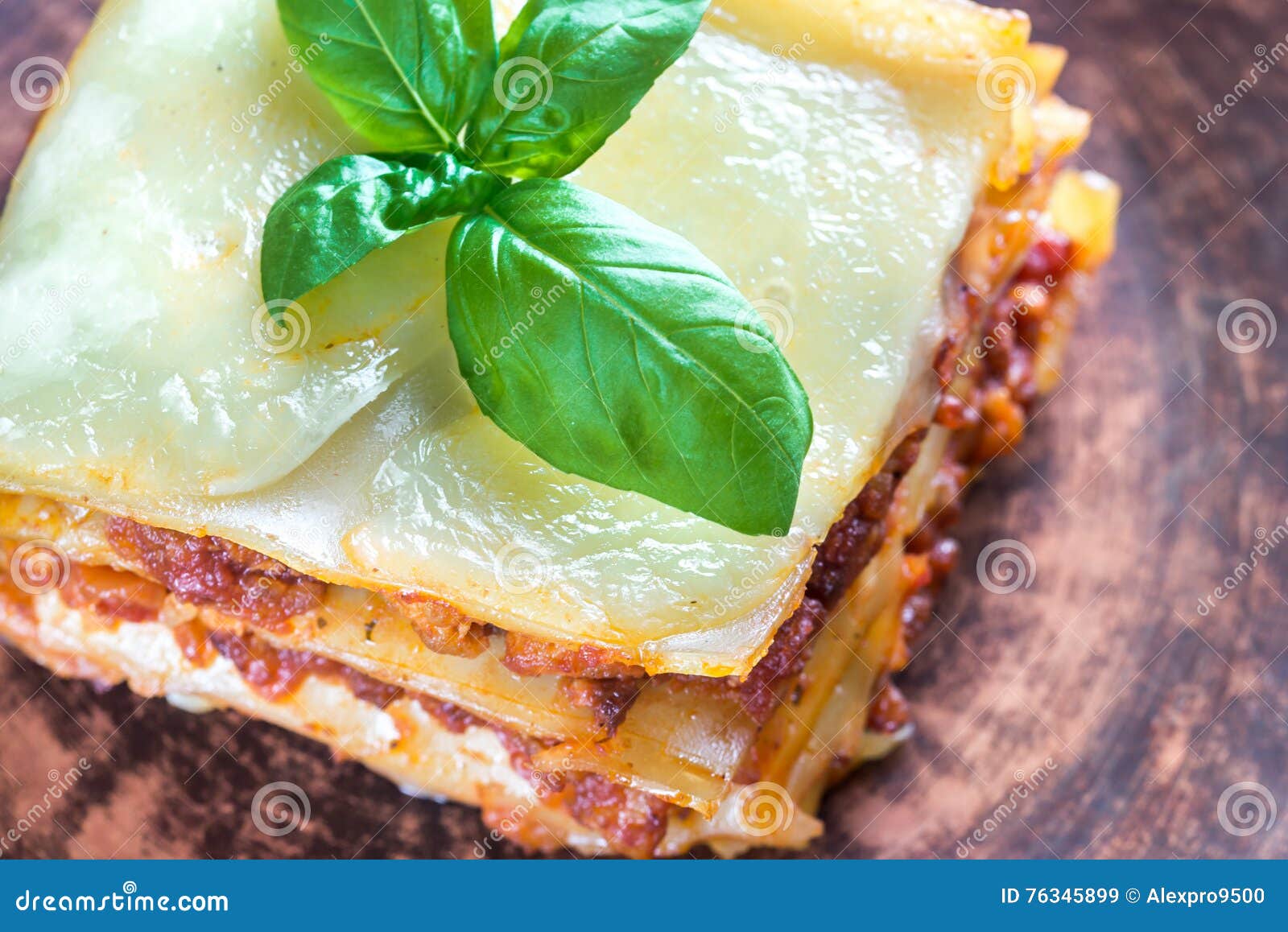 Portion of classic lasagne stock image. Image of durum - 76345899