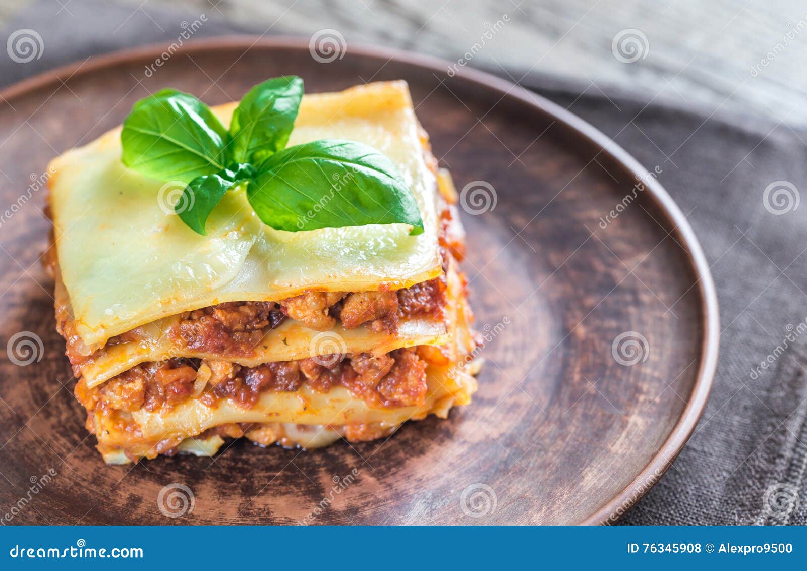 Portion of classic lasagne stock photo. Image of mediterranean - 76345908
