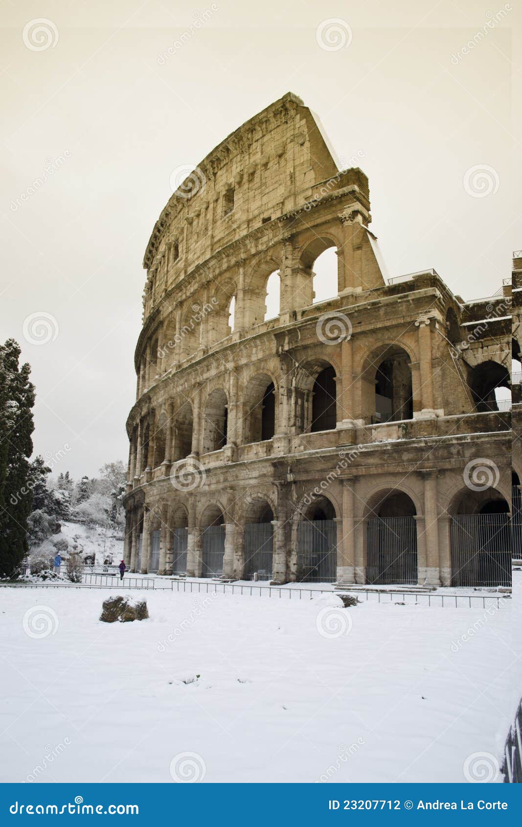 Portion of Colosseum Under Snow Editorial Photography - Image of ...