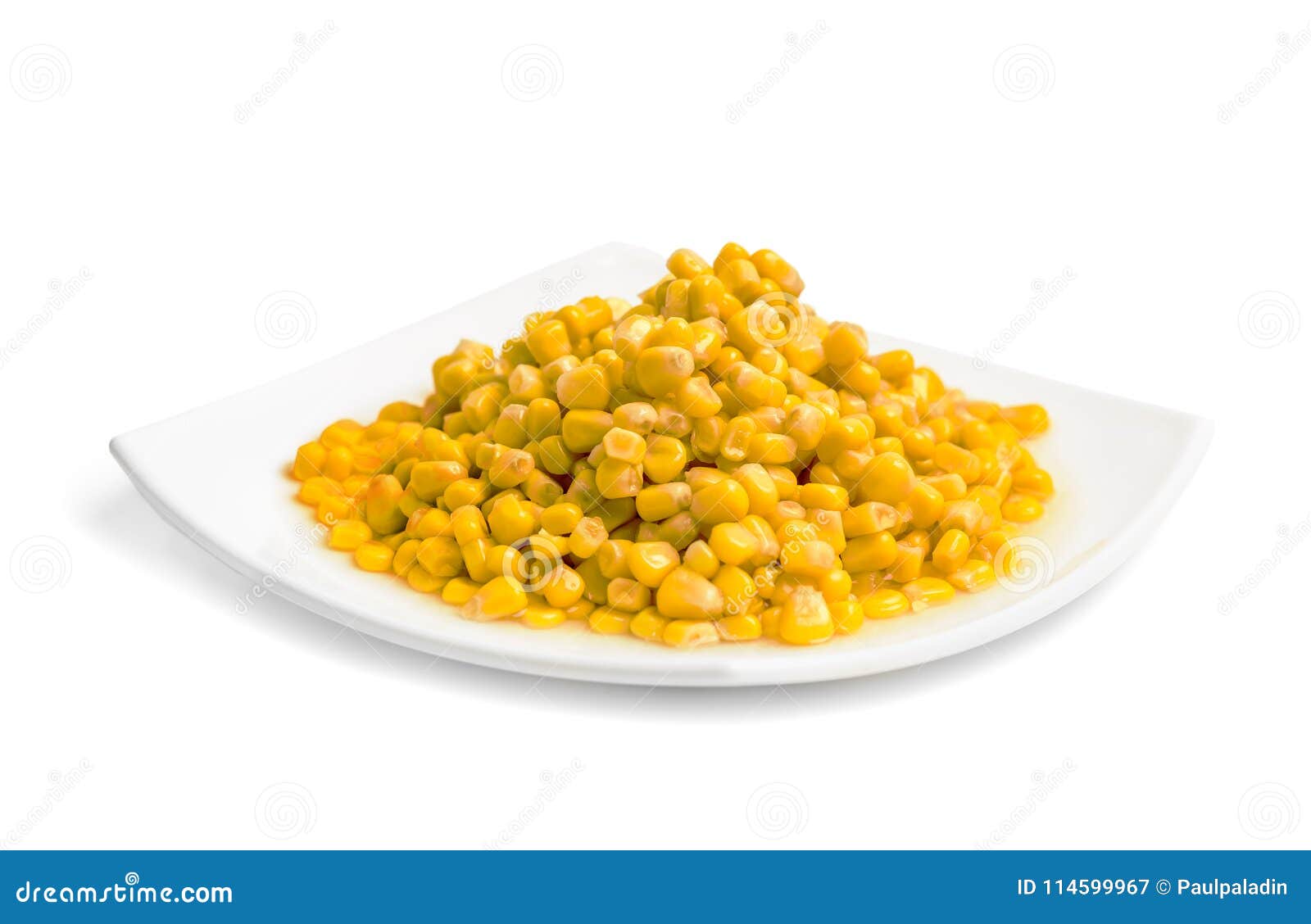 Cooked corn on plate stock image. Image of plant, juicy - 114599967