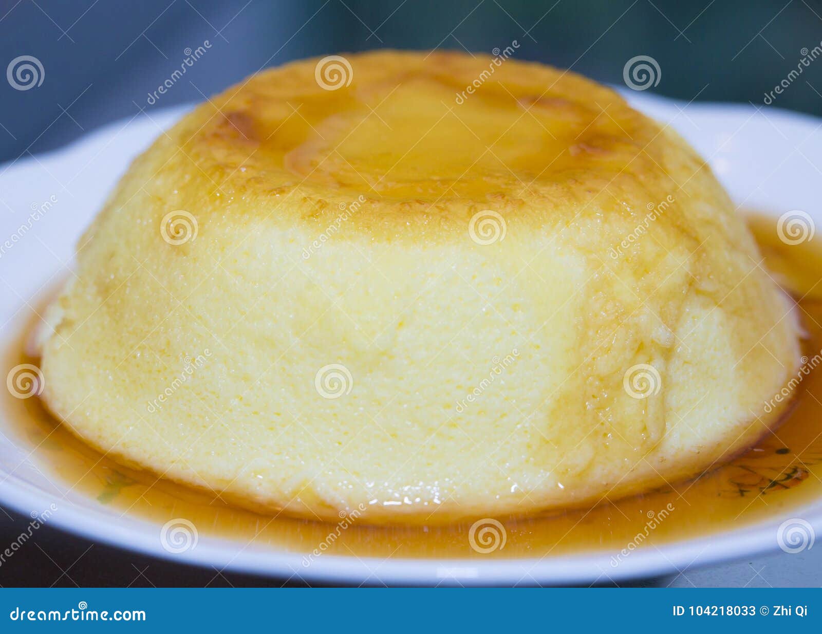 Portion of Cuban-style Flan Stock Image - Image of cinnamon, delicious ...
