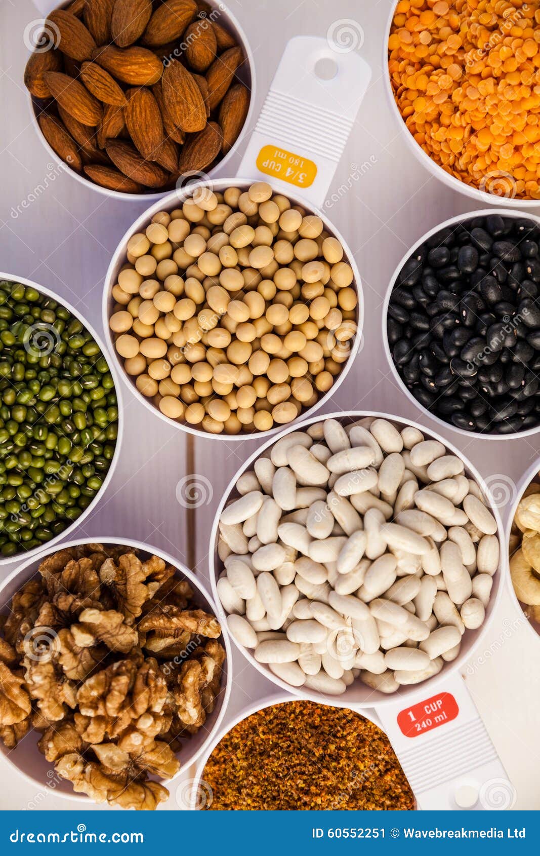 Portion Cups of Healthy Ingredients Stock Image - Image of diet ...