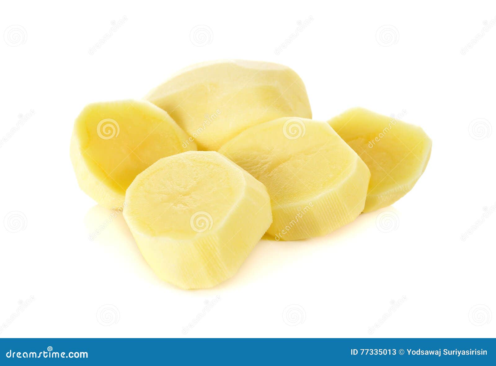 Portion Cut Peeled Potato on White Background Stock Image - Image of ...