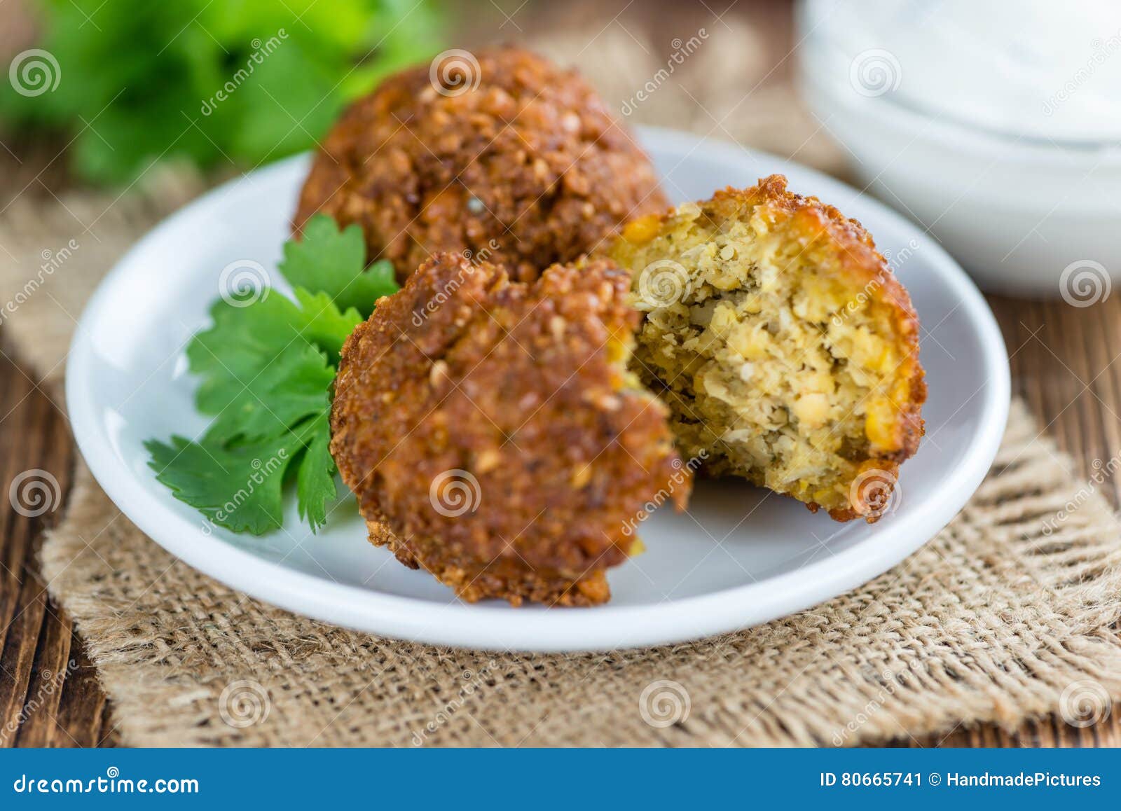Portion of Falafel stock image. Image of lebanese, rustic - 80665741