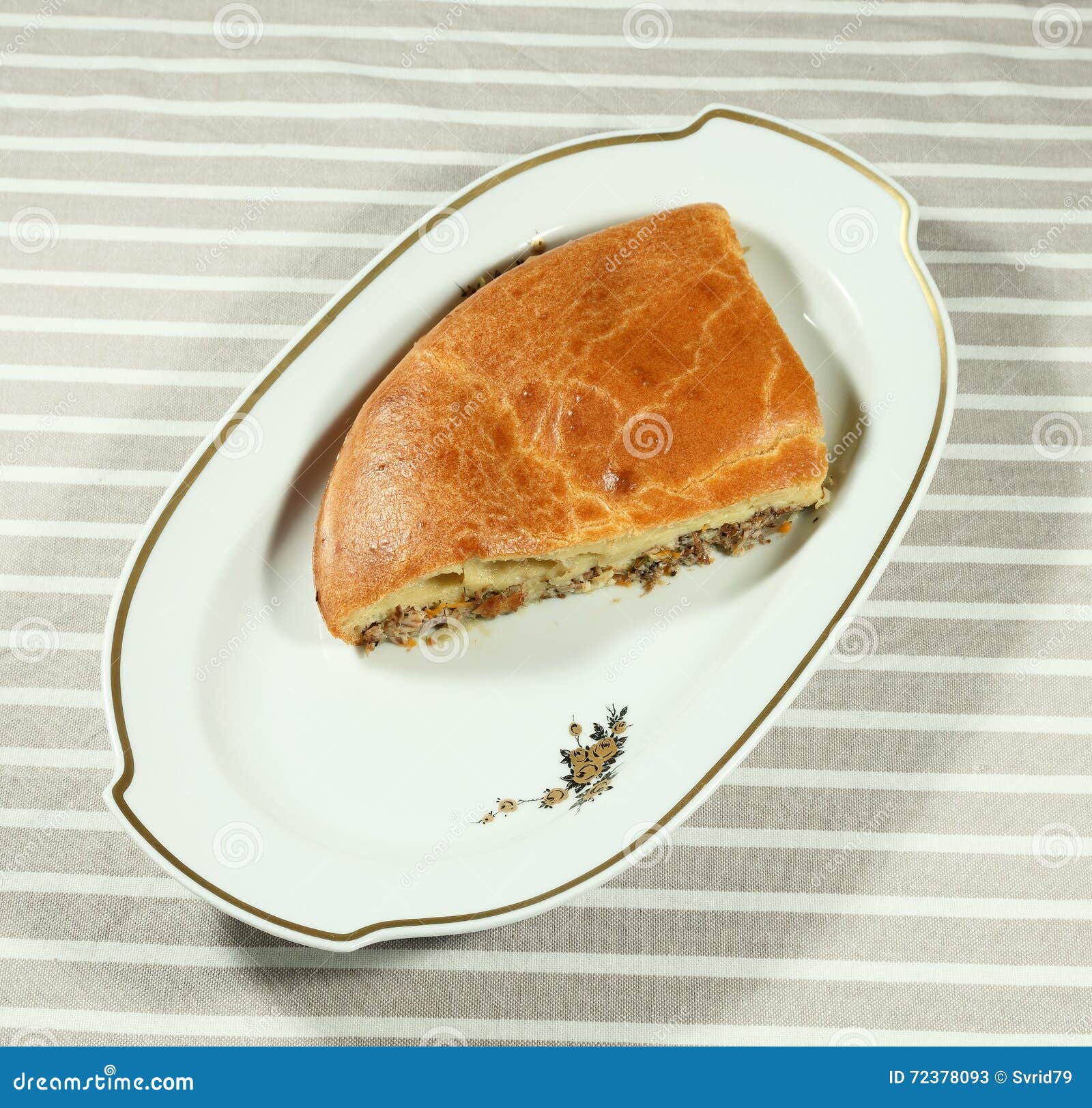 Portion the Fish Pie on White Plate. Stock Image - Image of cooked ...