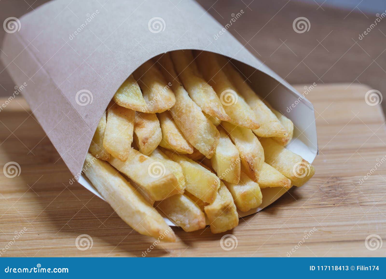A Portion of French Fries in a Box Stock Image - Image of isolated ...