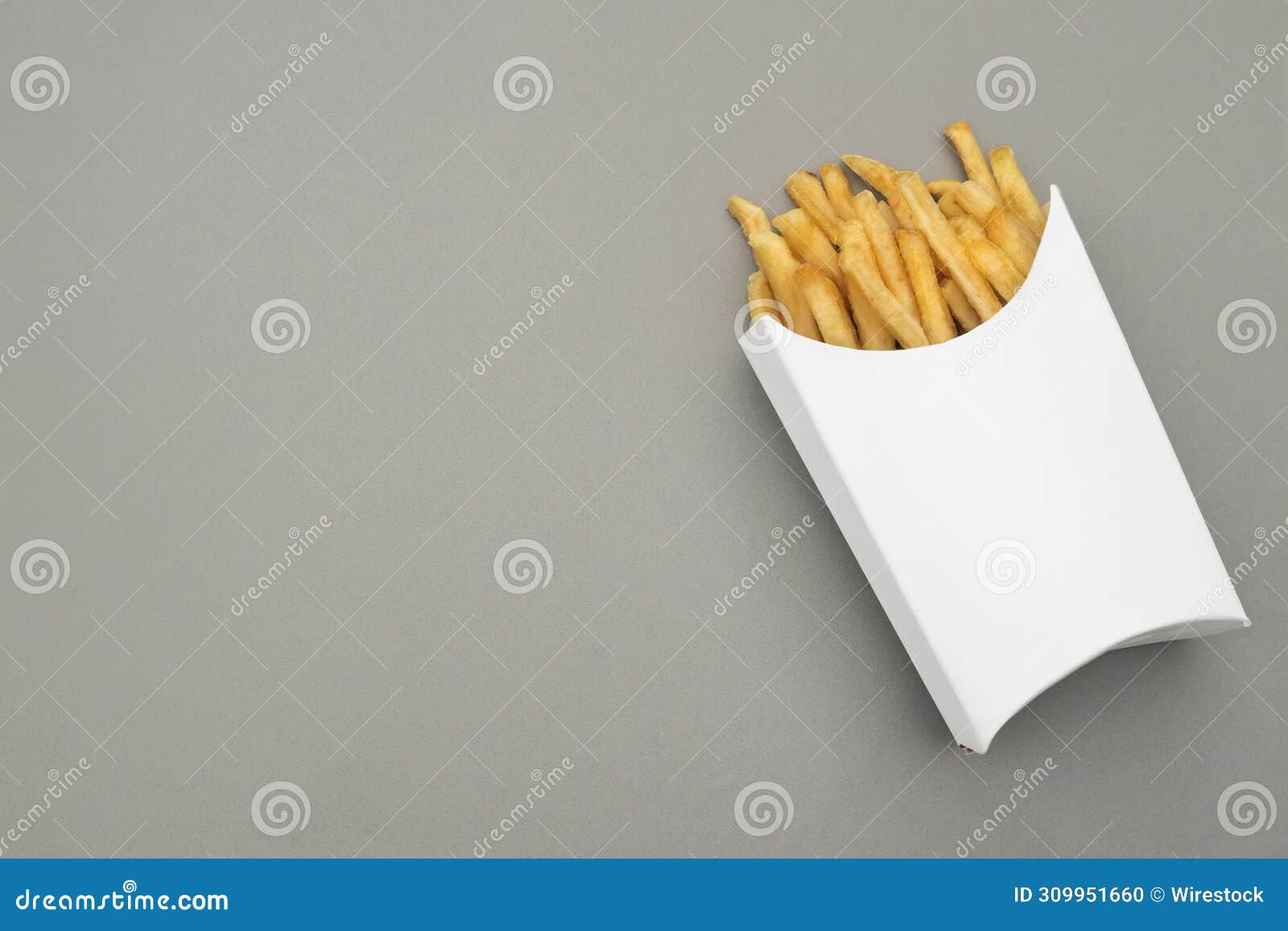 Portion of French Fries in a White Cardboard Box Stock Photo - Image of ...
