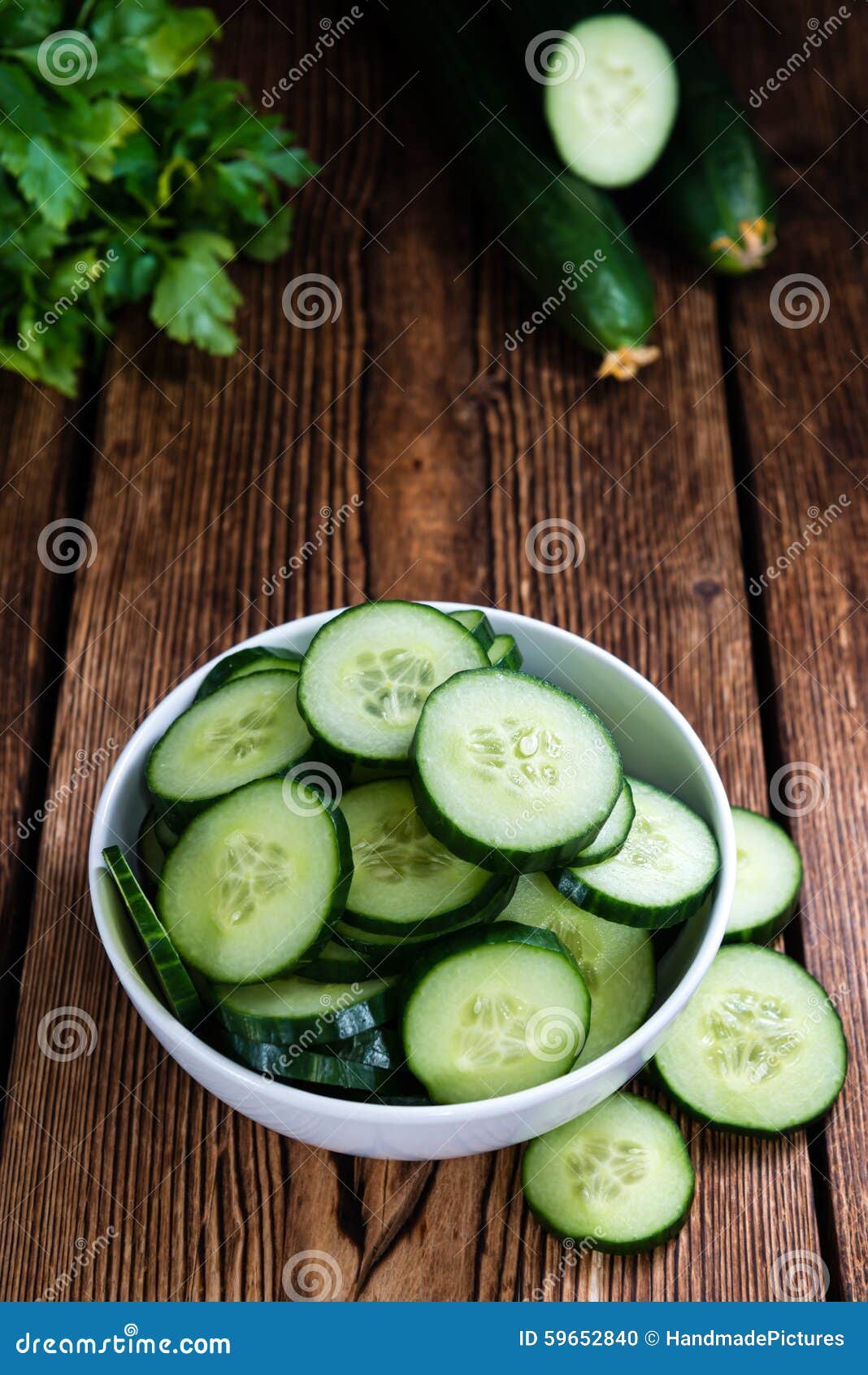 Portion of fresh Cucumbers stock photo. Image of nature - 59652840