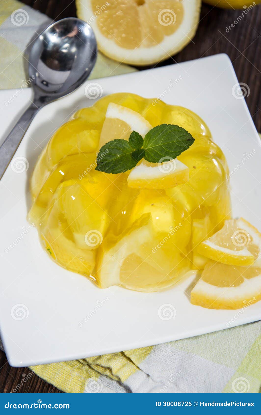 Portion of Lemon Jello stock photo. Image of fresh, closeup - 30008726
