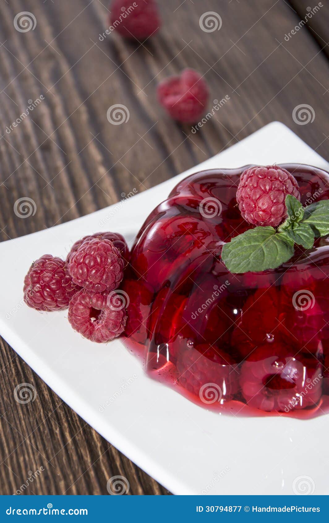 Portion of Fresh Raspberry Jello Stock Image - Image of food, raspberry ...