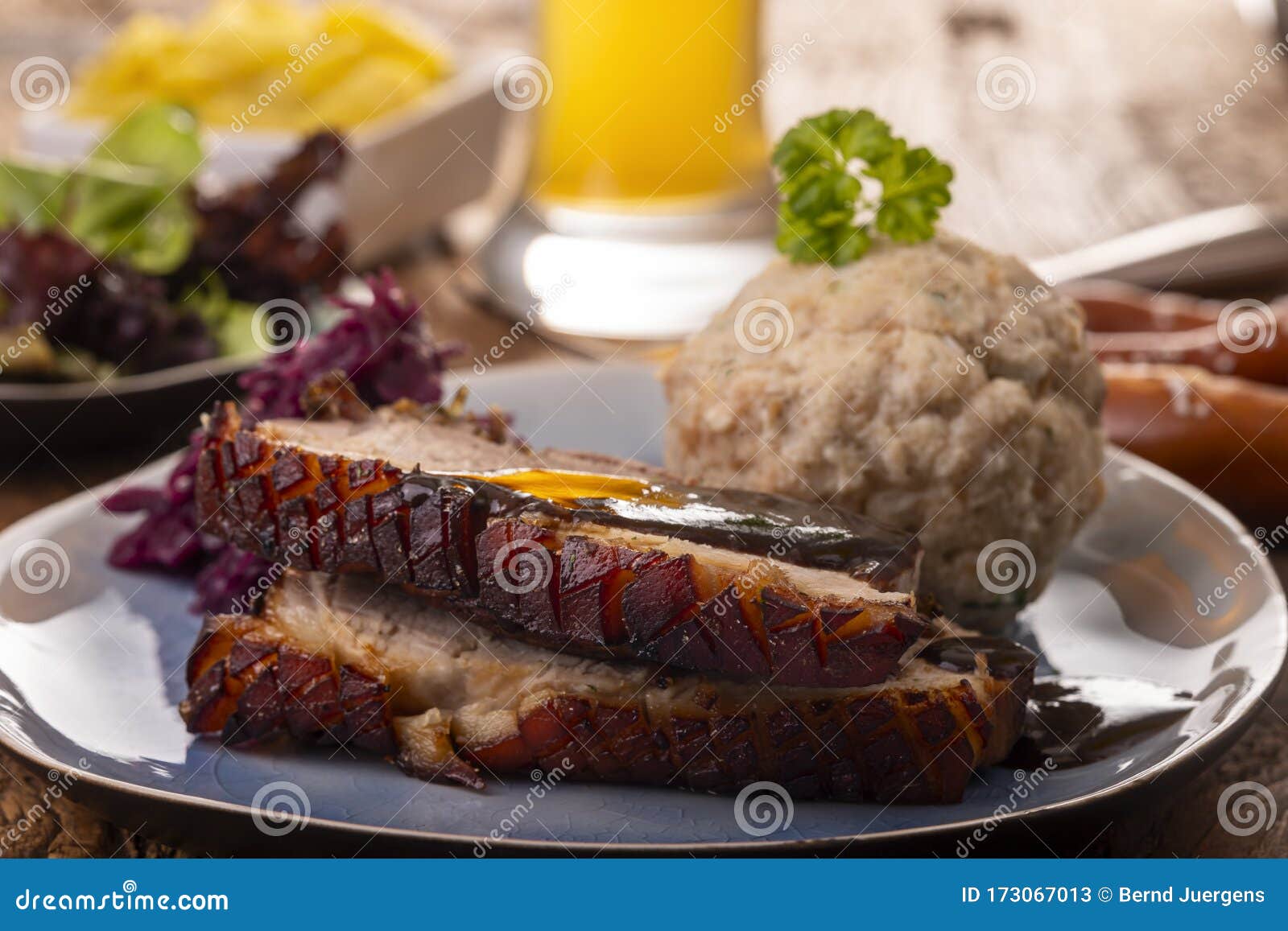 Portion of Fresh Roasted Pork Stock Image - Image of pork, rustic ...