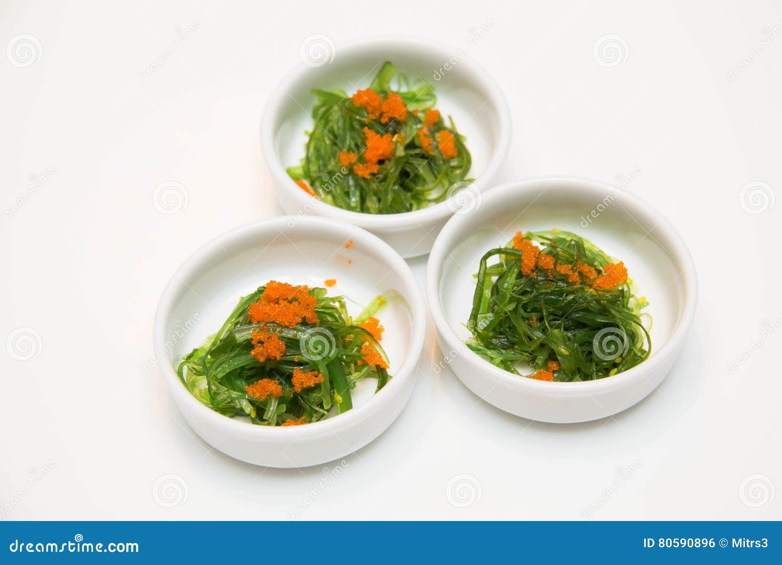 Portion of Fresh Wakame Seaweed on a White Background Stock Photo ...