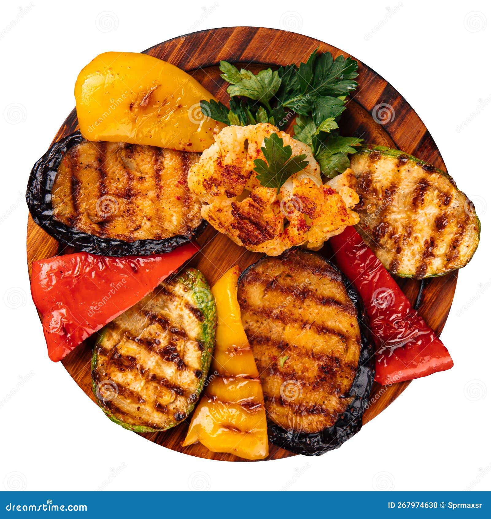 Portion of Grilled Vegetables Garnish Stock Photo - Image of gastronomy ...