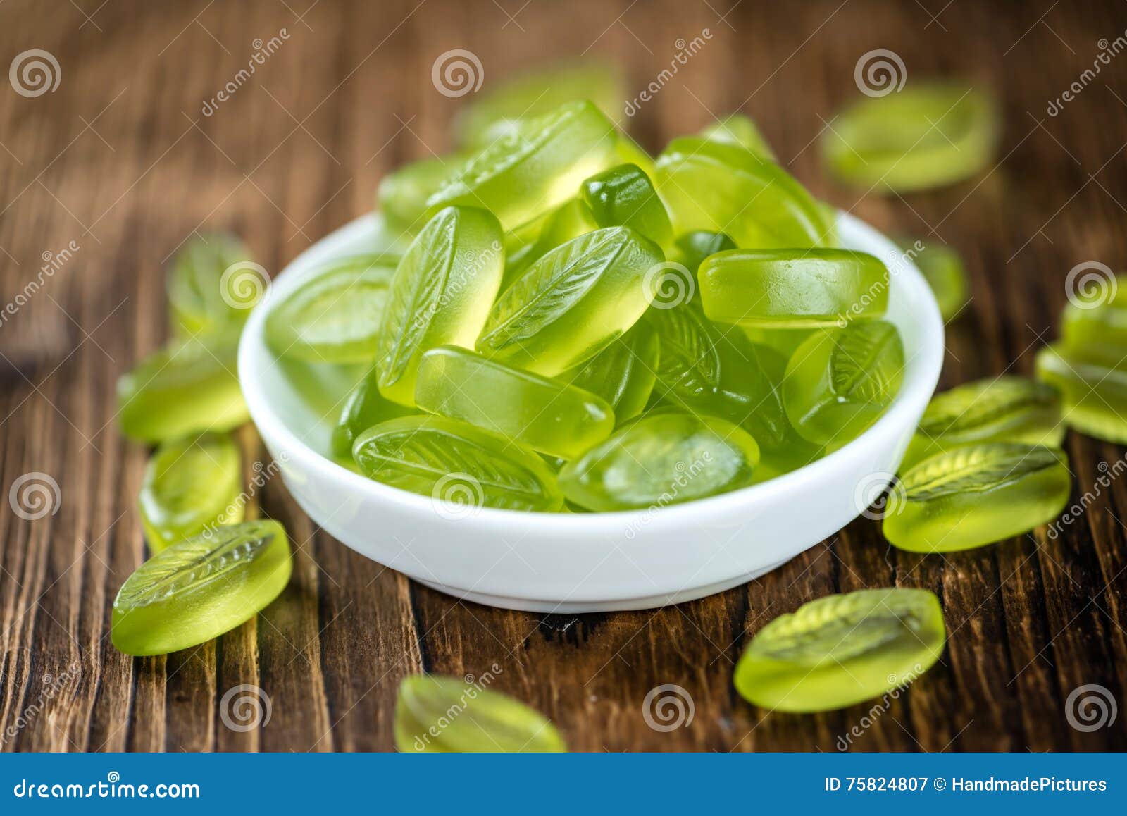 Portion of Gummy Candy (with Lime Taste) Stock Image - Image of close ...