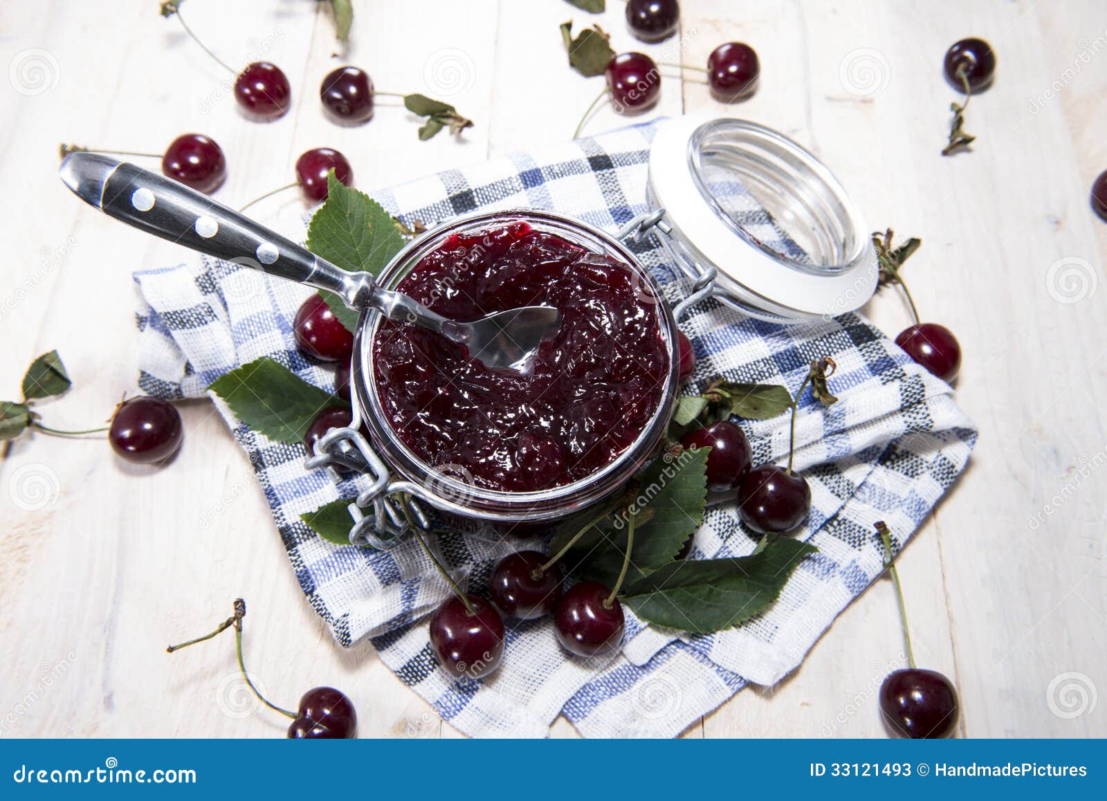 Portion of Homemade Cherry Jam Stock Image - Image of sweet, berry ...