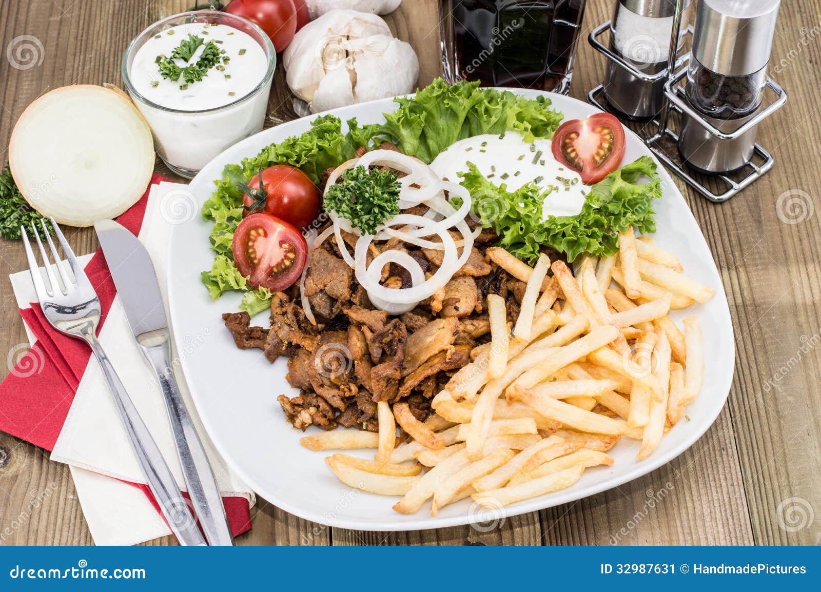 Portion of Kebab Meat on a Plate Stock Image - Image of ingredient ...