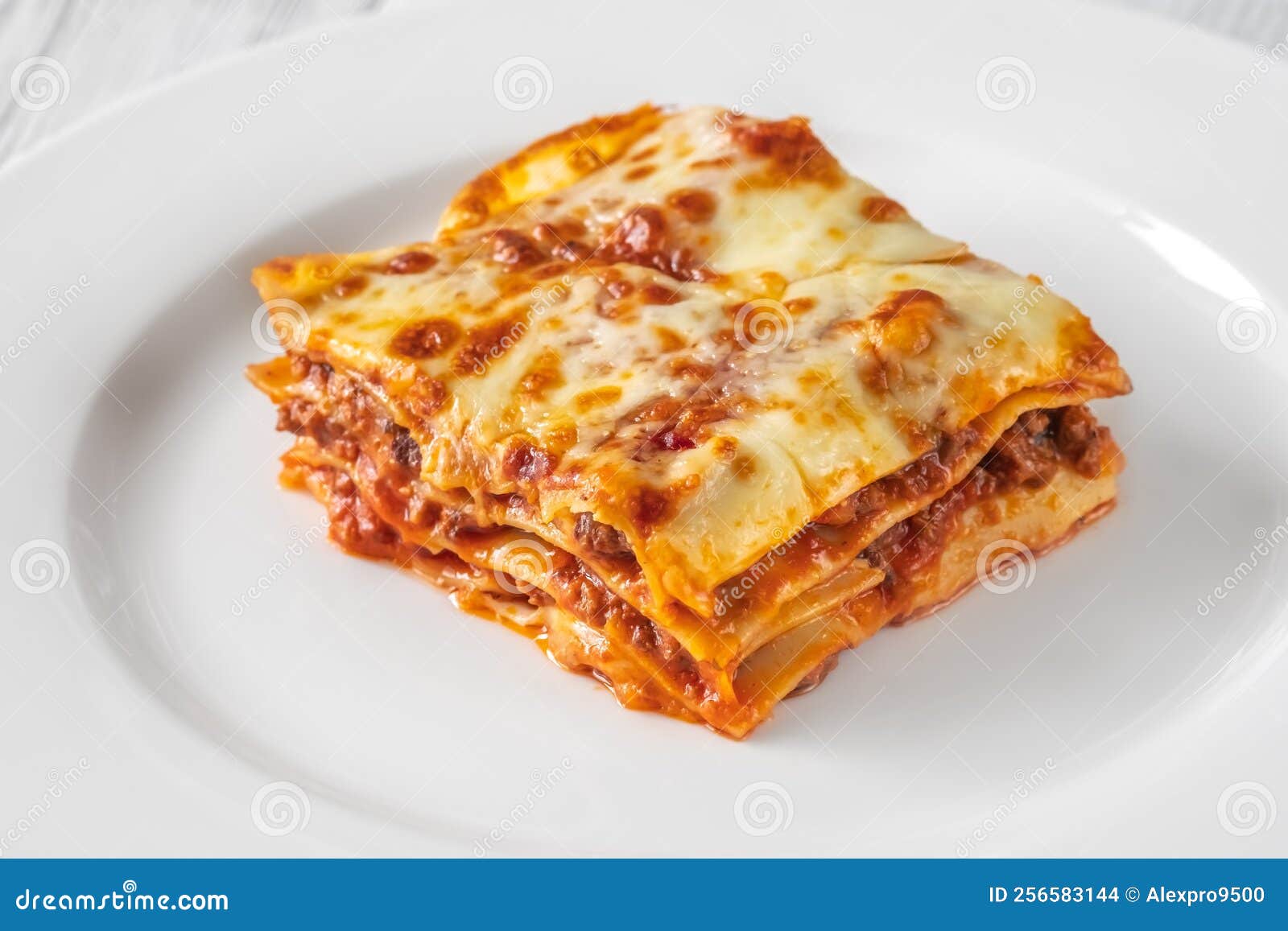 Portion of Lasagne on White Plate Stock Photo - Image of classic ...