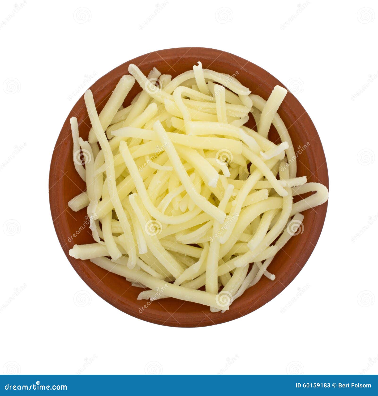 Portion of Natural White Mild Cheddar Cheese in Bowl Stock Image ...