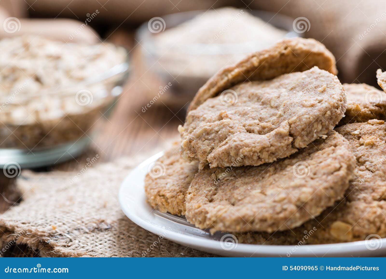 Portion of Oat Cookies stock image. Image of nutrition - 54090965