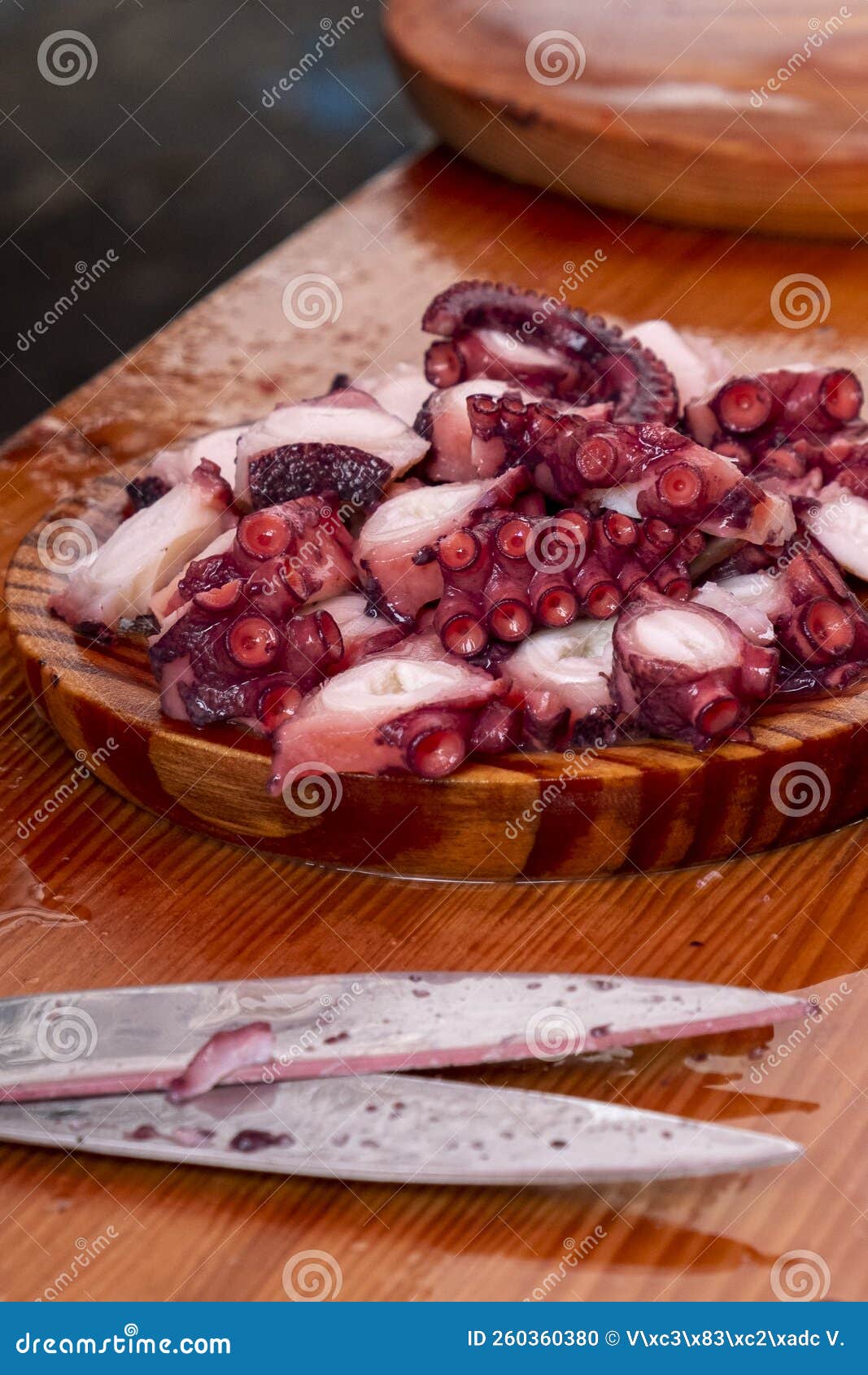 Portion of Octopus Cooked in Galician Style, Pulpo a Feira Stock Photo ...