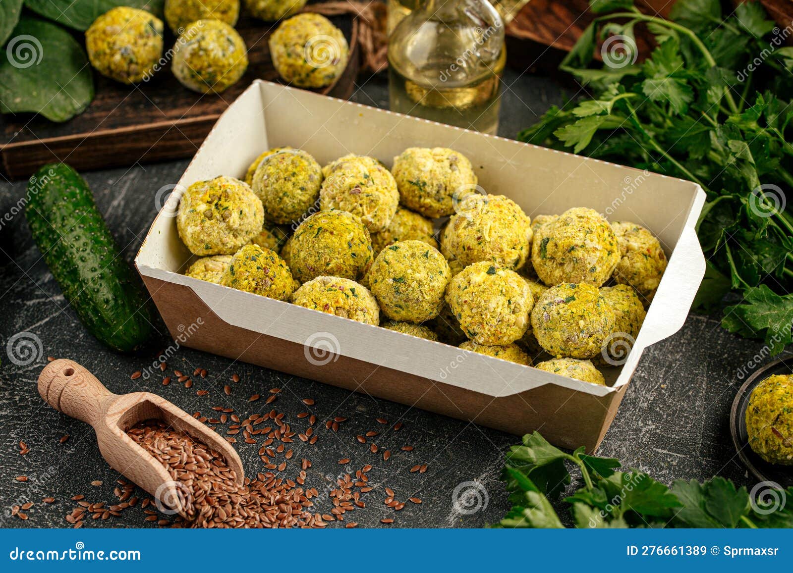 Portion of Packed Falafels in a Box Stock Image - Image of nutrition ...