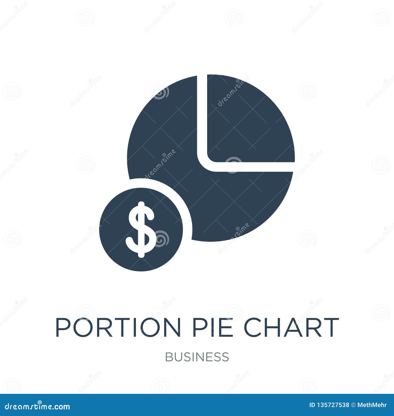Portion Pie Chart Icon in Trendy Design Style. Portion Pie Chart Icon ...