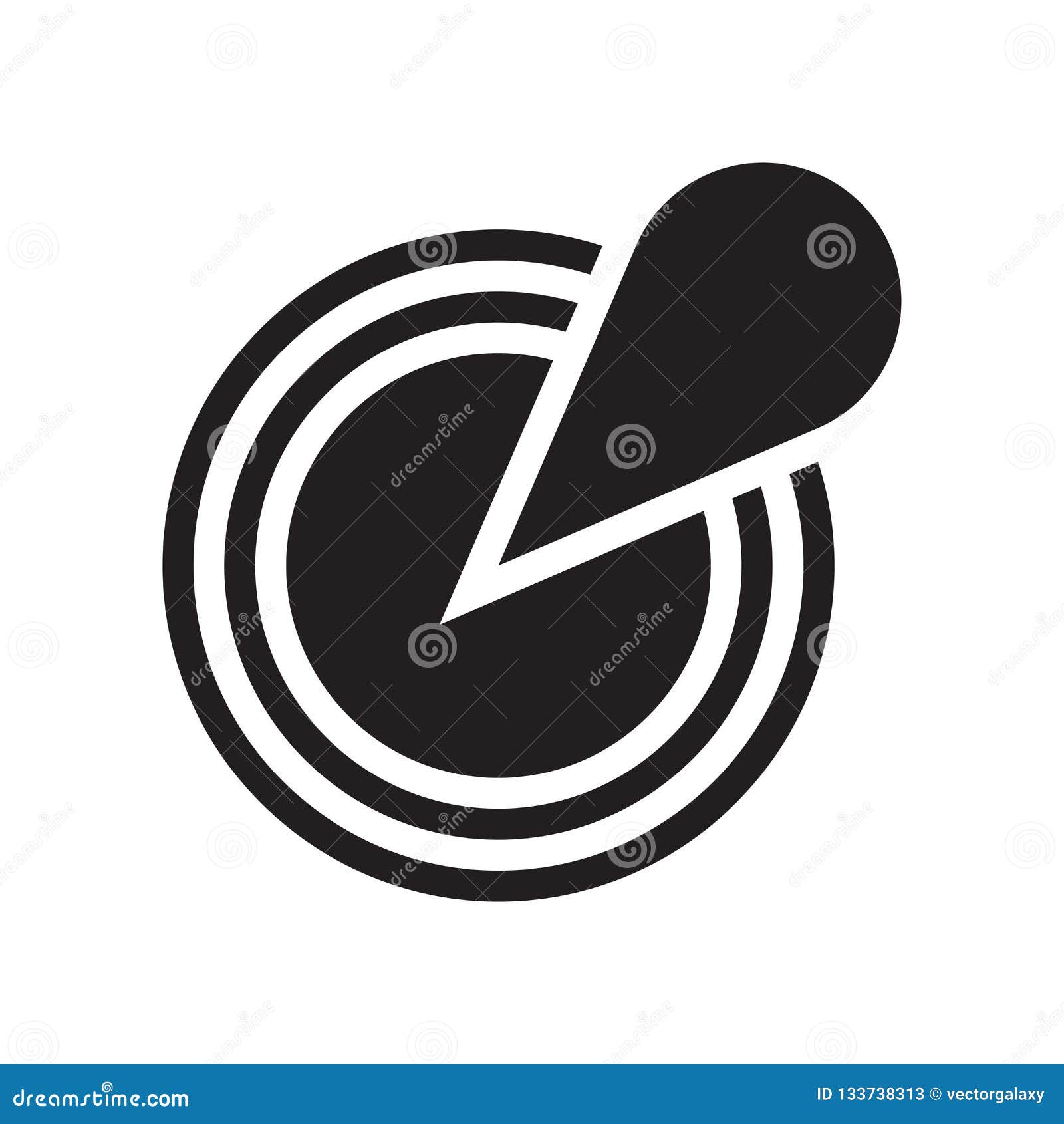 Portion Pie Chart Icon Vector Sign and Symbol Isolated on White Stock ...