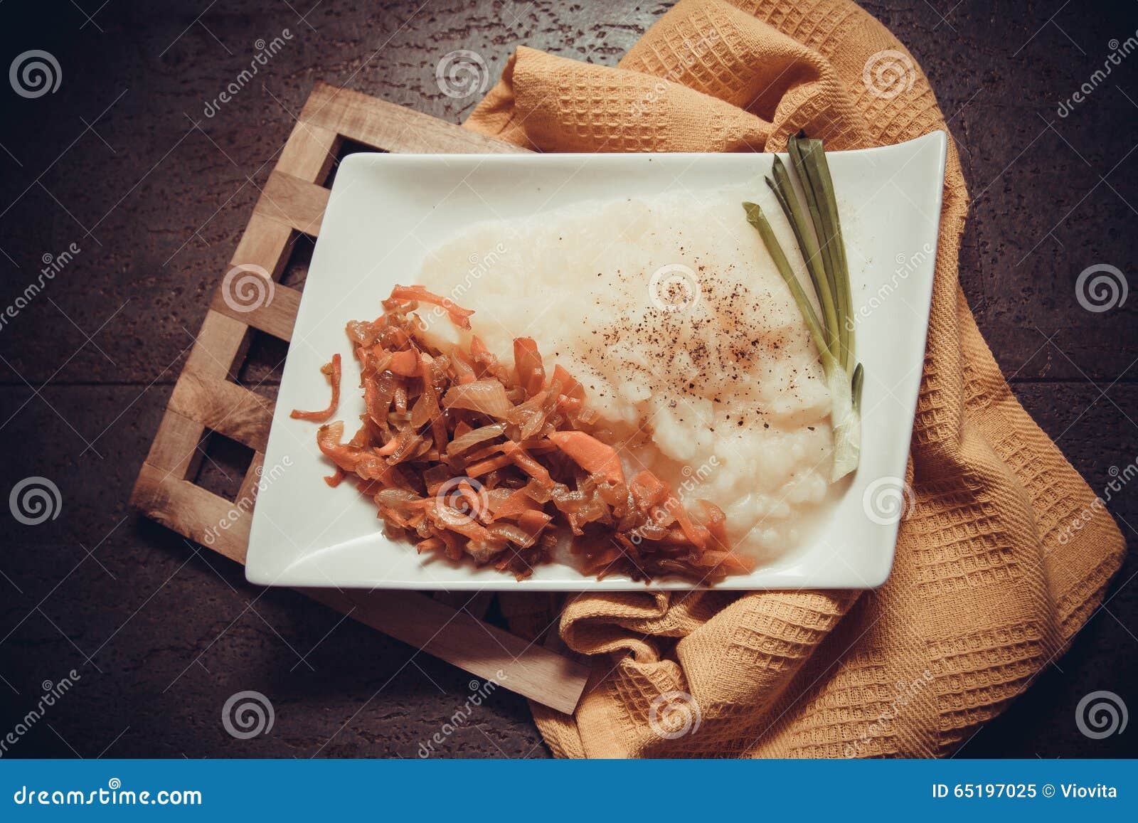Portion of potato mash stock image. Image of creamed - 65197025
