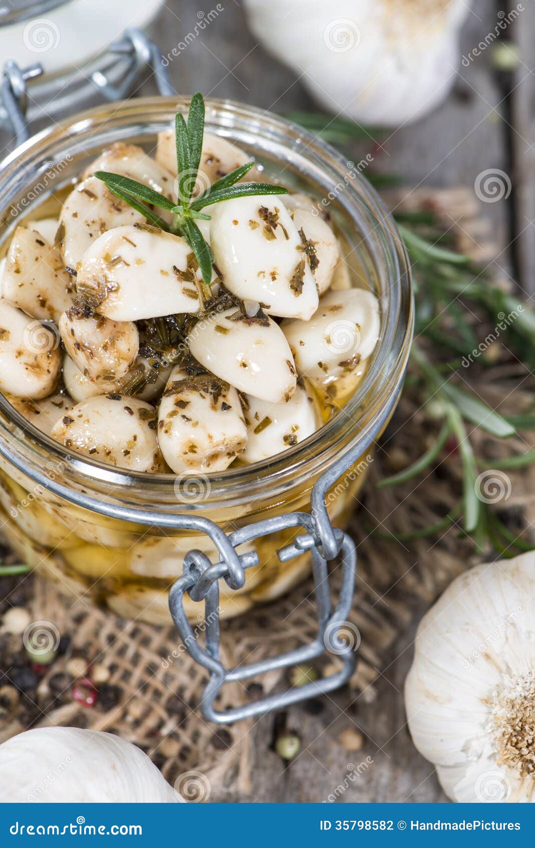 Portion of Preserved Garlic Stock Photo - Image of still, macro: 35798582