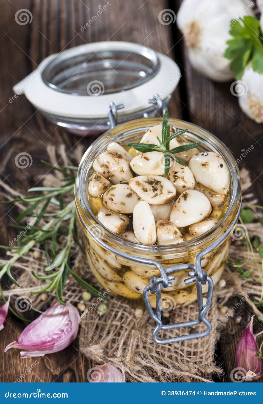 Portion of Preserved Garlic Stock Photo - Image of food, groceries ...