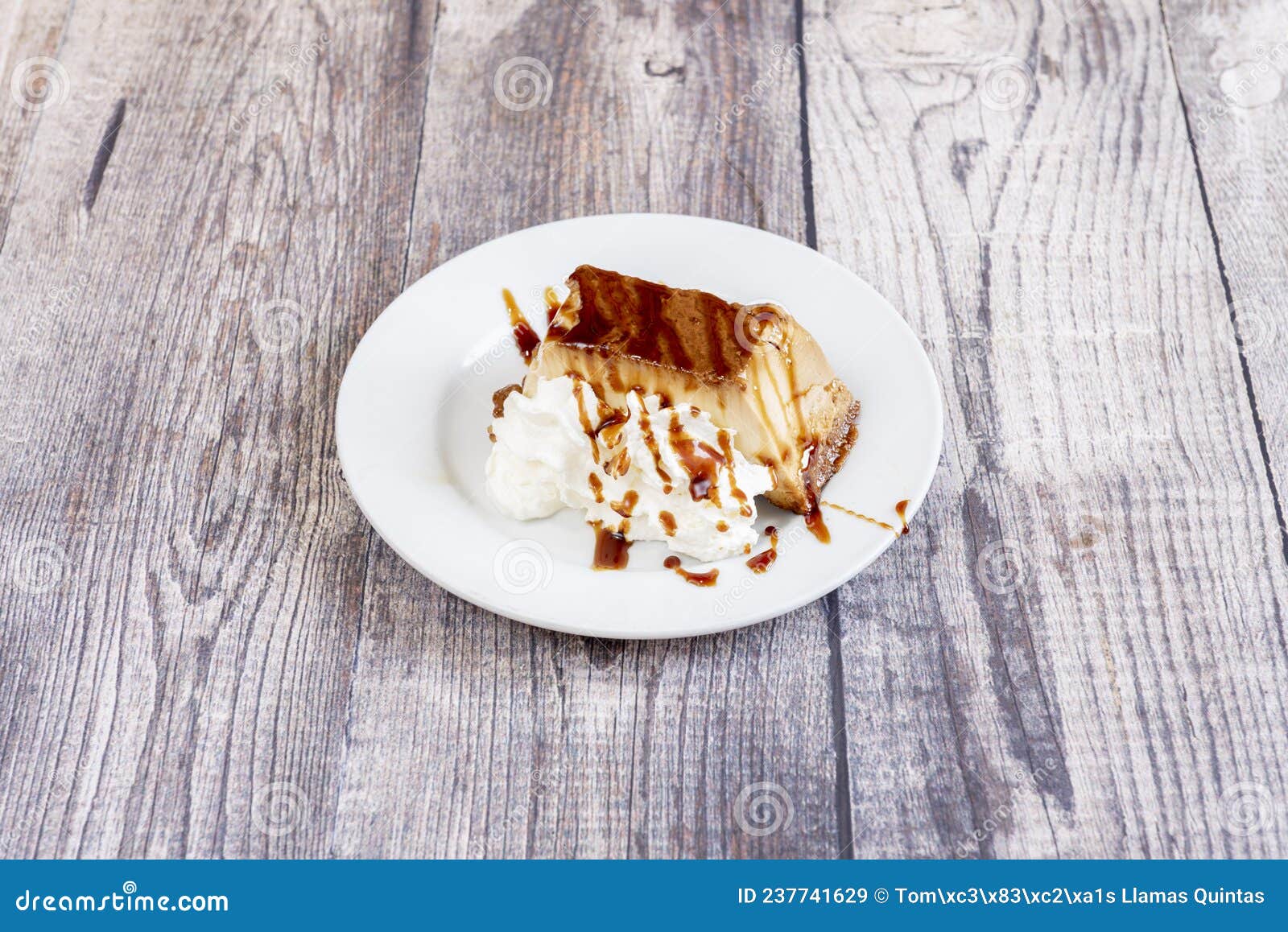 Portion of Pudding with Balls of Cream Stock Image - Image of ...